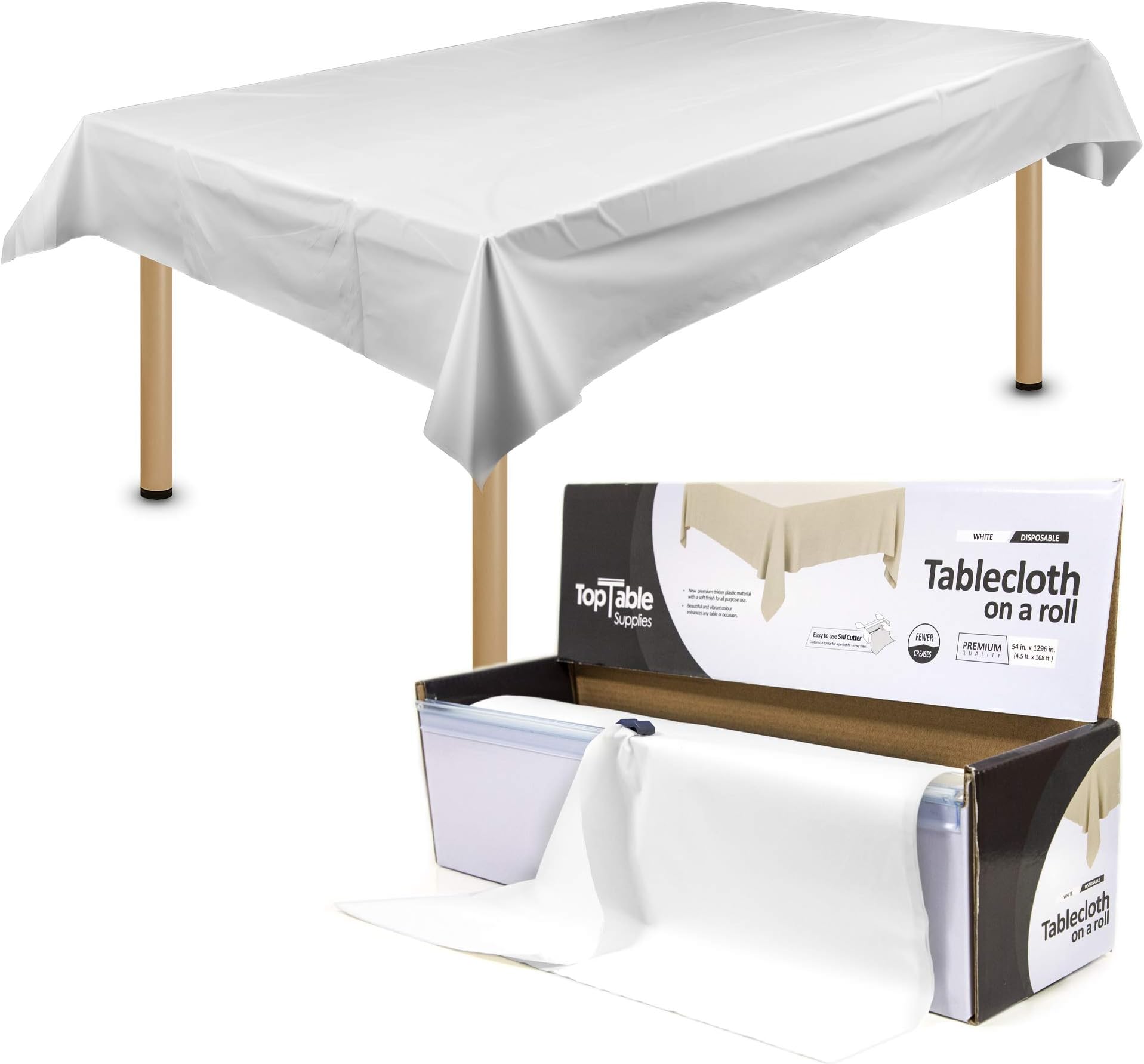 Amazon.com: Schorin Plastic Party Banquet Table Cover Roll - 300 ft. x ...