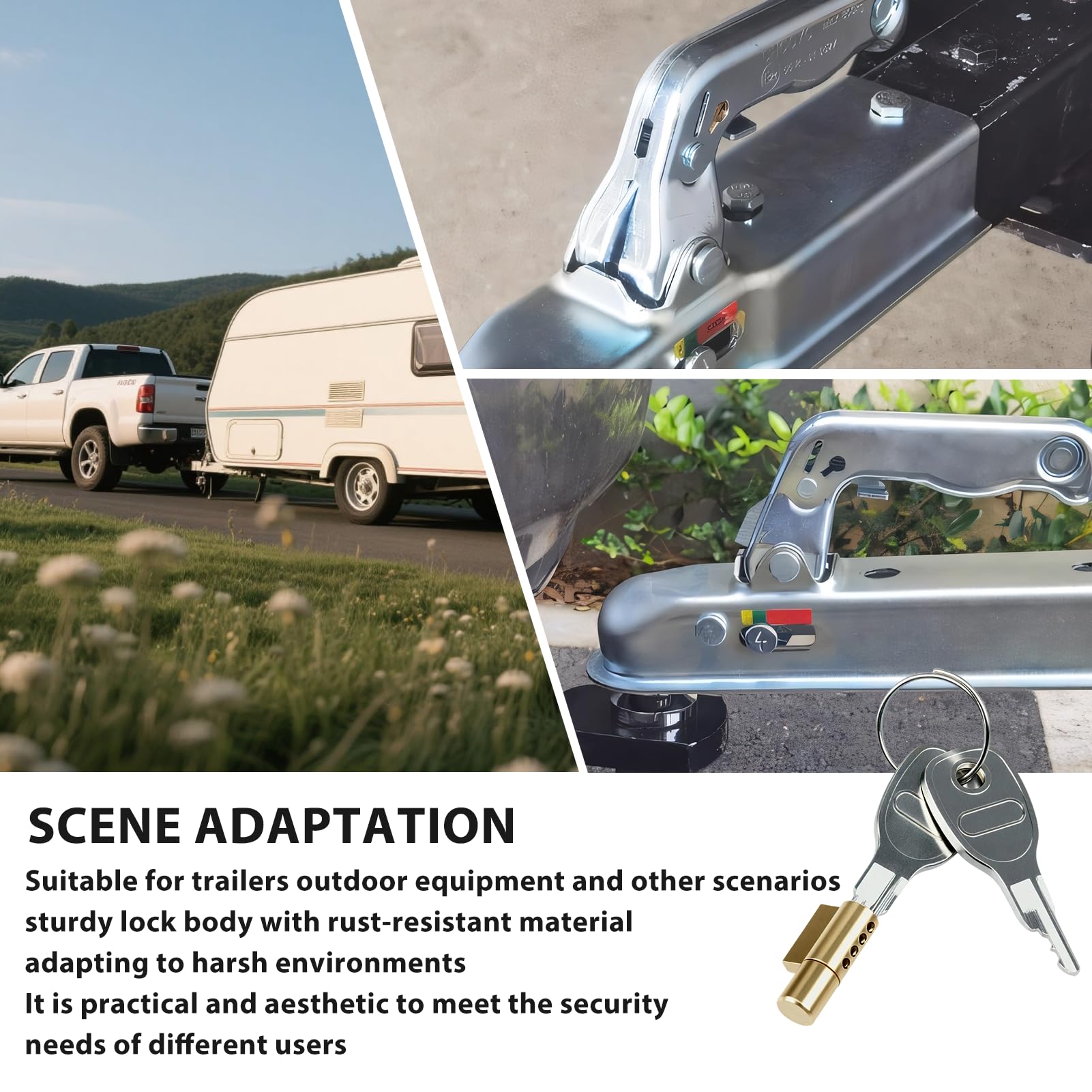 Hitch Lock Trailer Lock Set, 2 Locks With 4 Keys, Clutch Lock For ...