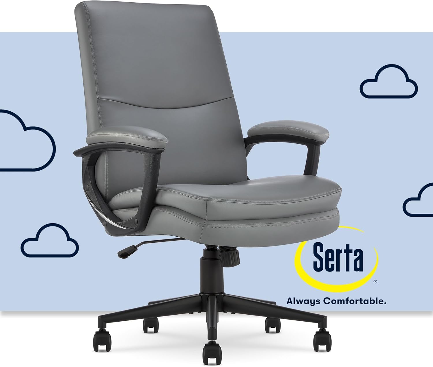 Amazon.com: Serta Comfort Modern Executive Office Chair, Ergonomic Mid ...