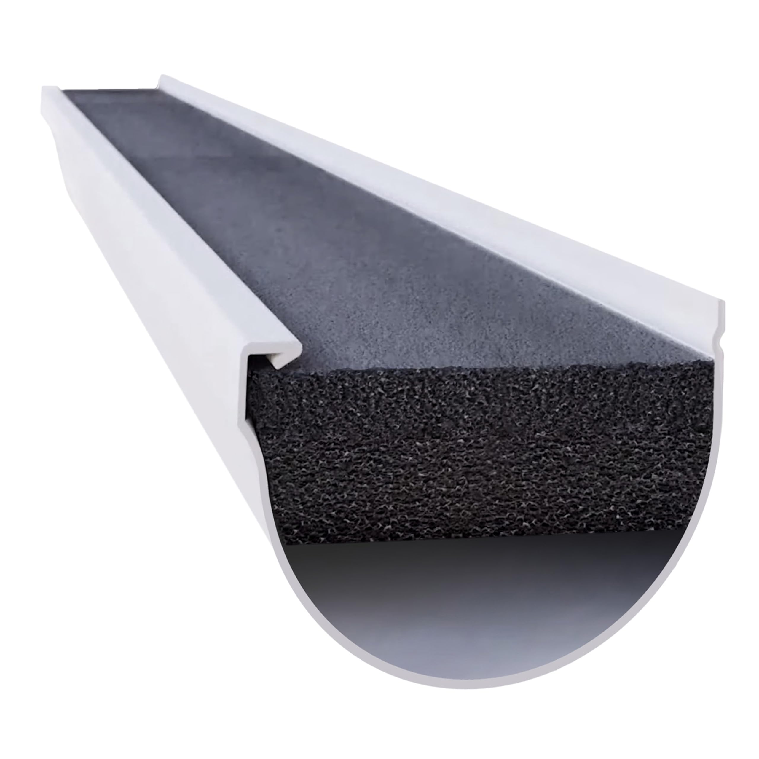 GutterStuff Original Gutter Guard - 5-Inch Half Round Foam Gutter ...