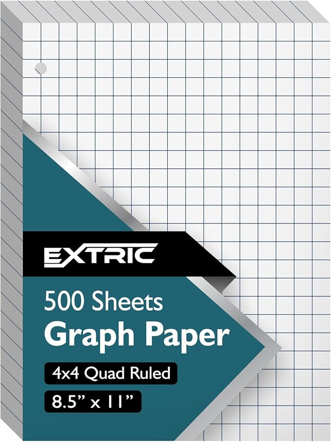 Amazon.com : Graph Paper, Loose Leaf Graph Paper 500 Pack - 4x4 Inch ...
