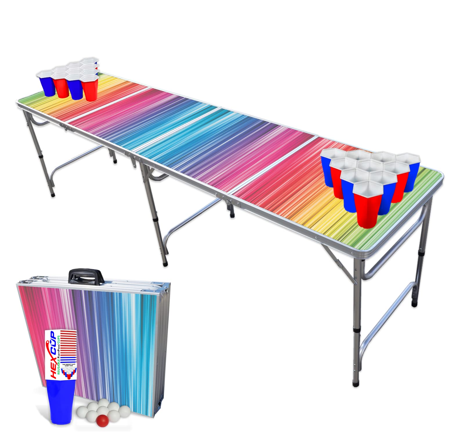 Snapklik.com : Standard 8-Foot Folding Pong Table w/HEXCUPs