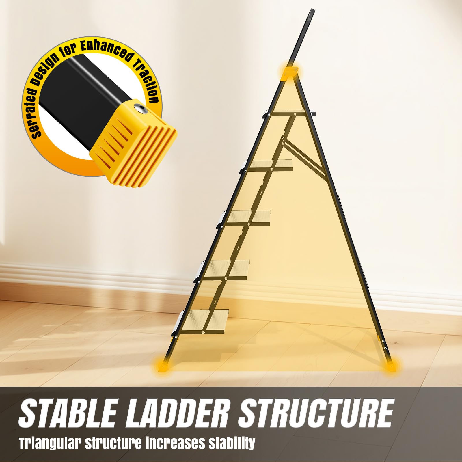 Snapklik.com : KINGRACK 5 Step Ladder, Aluminium Lightweight Folding ...