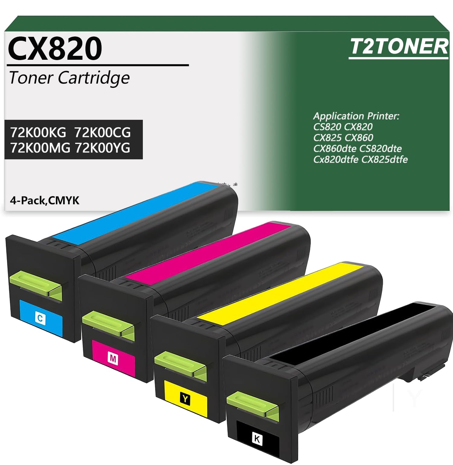 Amazon.com: CX820 CX825 Toner Cartridge Remanufactured 72K10K0 72K10C0 ...