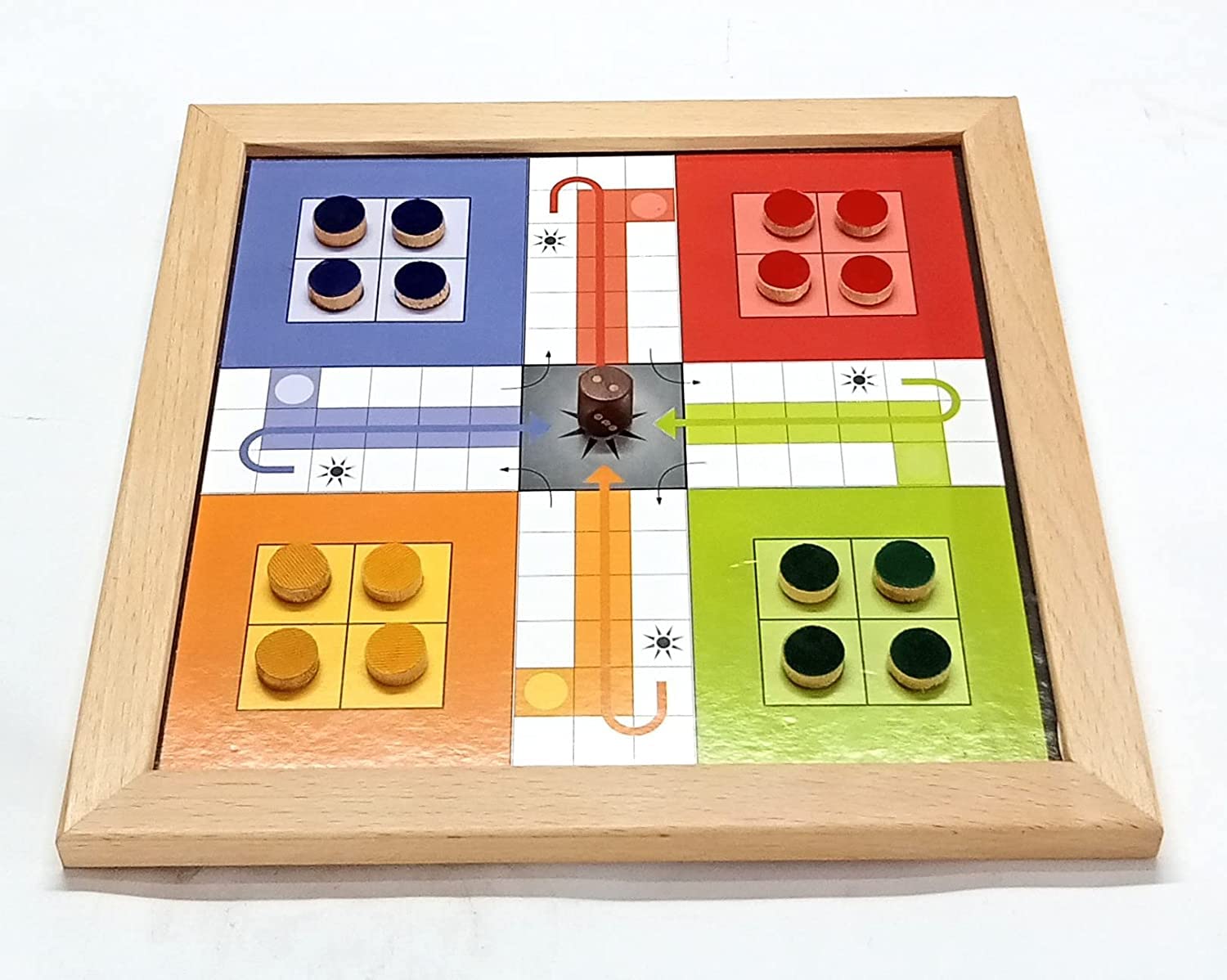 Buy Metal Shark Wooden 2 in 1 Ludo Handmade Board Game Magnetic Snakes ...