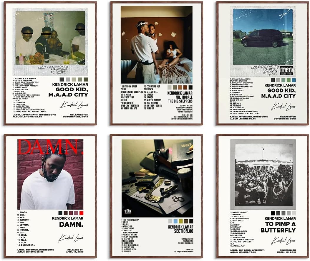 SAGHOM Kendrick Lamar Poster Album Cover Posters Set 8x10 inch Music ...