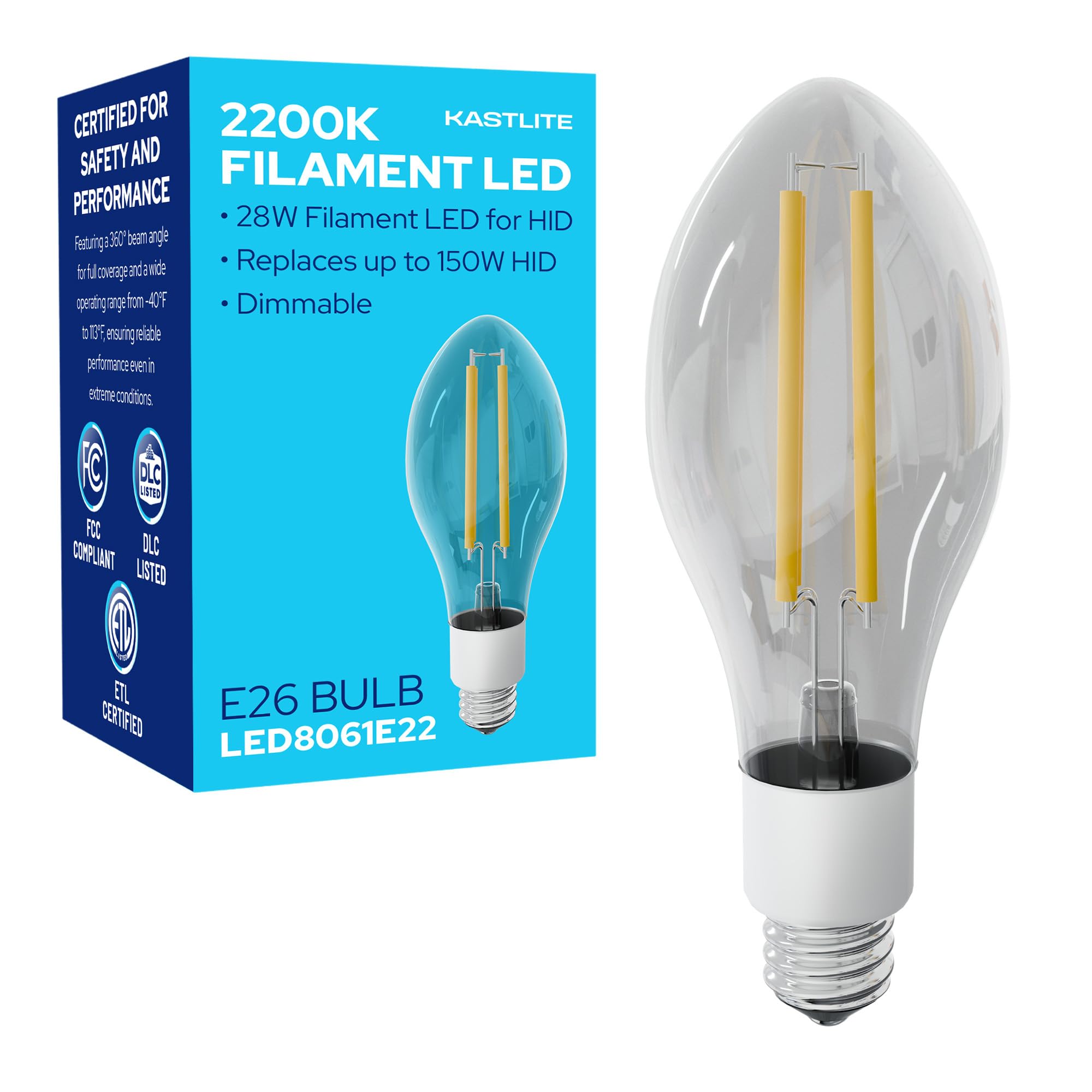 KastLite LED-8061E22 Vintage Filament LED Edison Bulb Retrofit ...