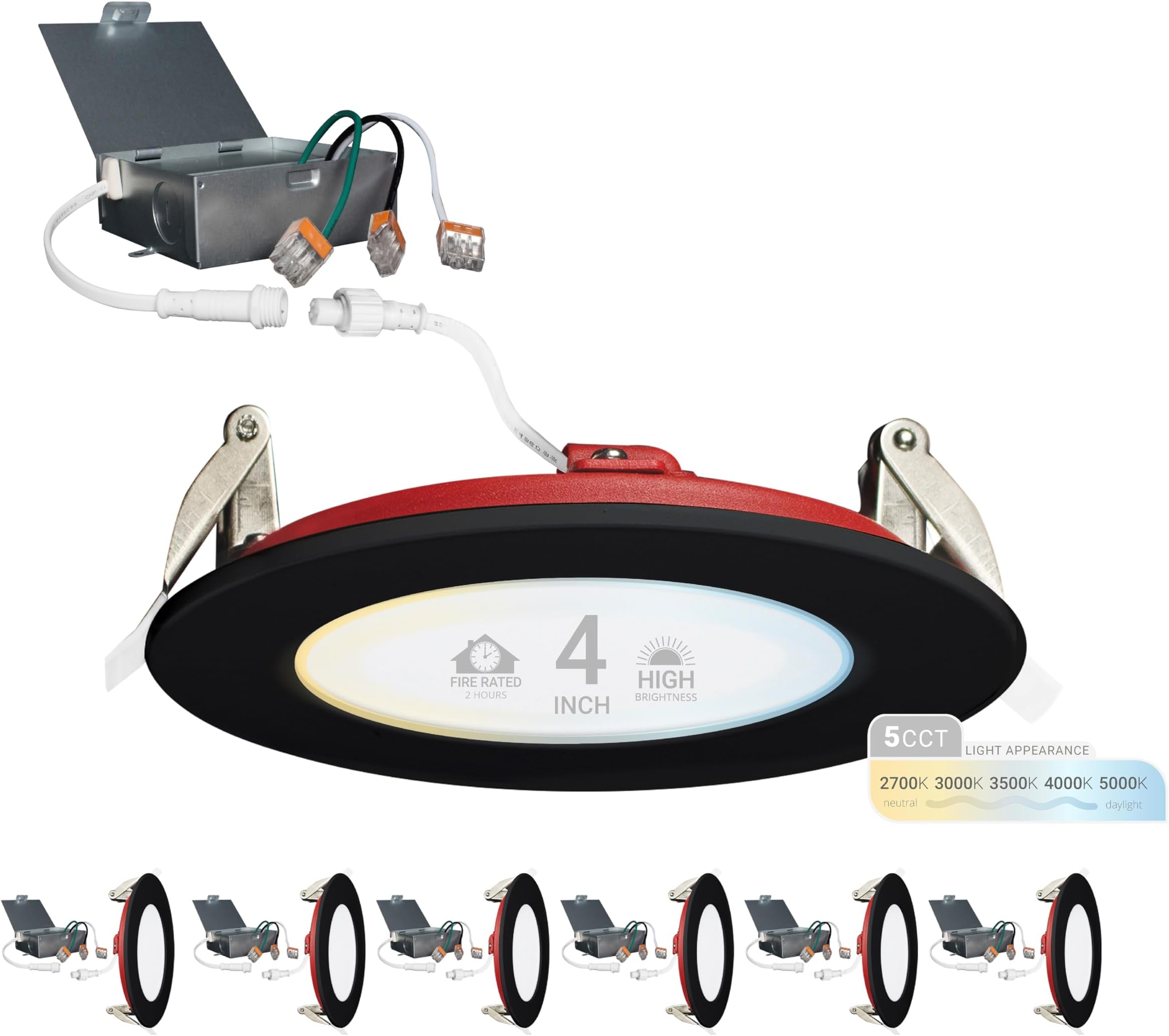 NUWATT 12 Pack, 6 Inch 2 Hour FIRE Rated LED Recessed Light, 2700K ...