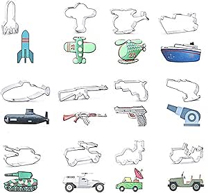 Amazon.com: Cutter for Kids Lunch,12PCS Military Theme Cookie Cutters ...