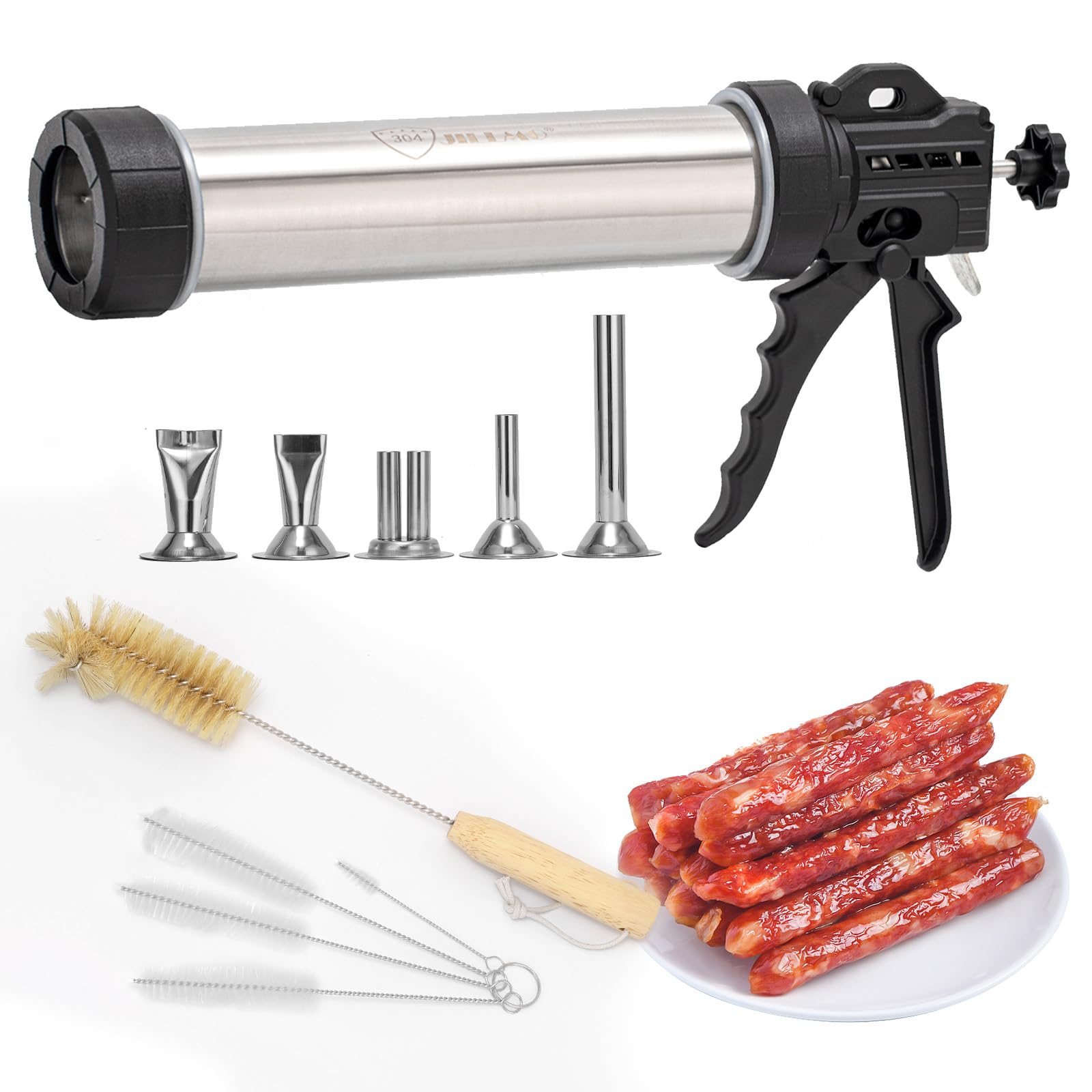 Snapklik.com : Jillmo Jerky Gun, Stainless Steel Jerky Maker, Jerky Gun Kit