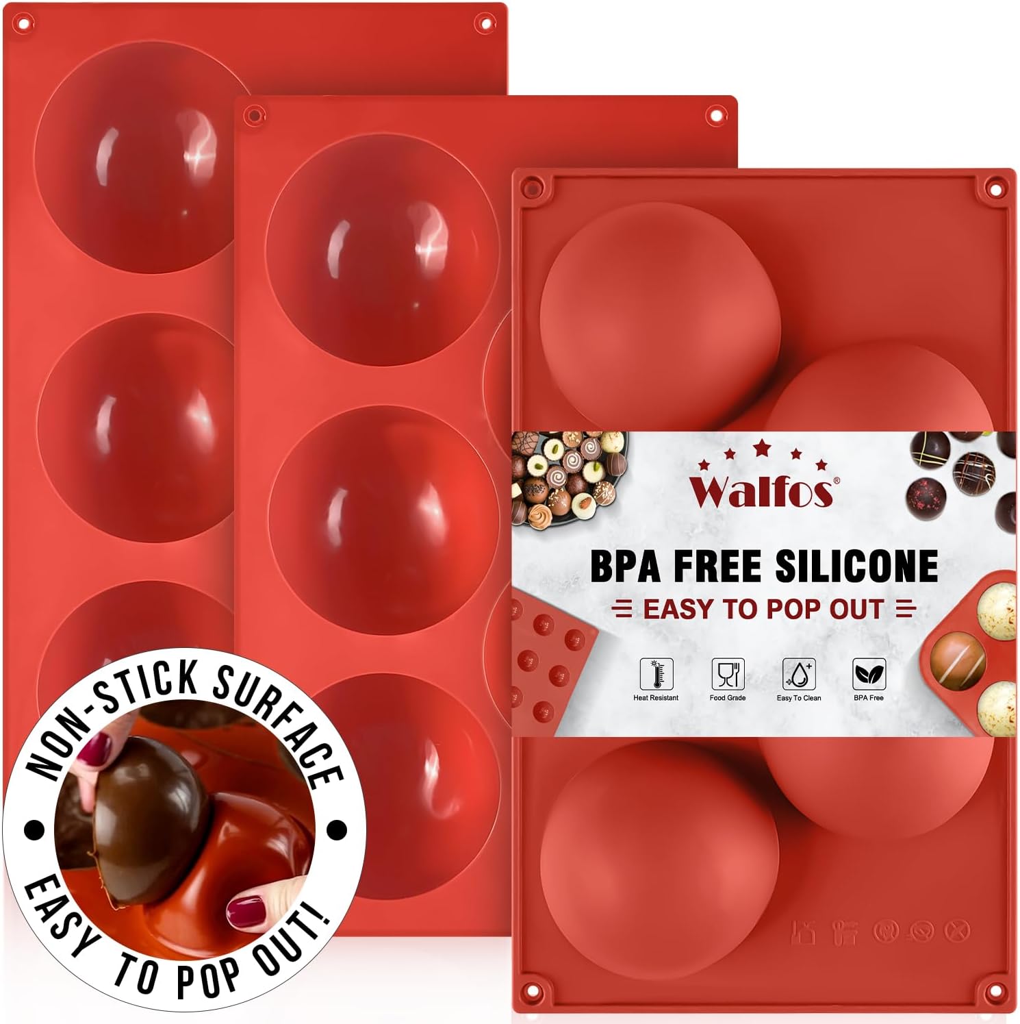 Amazon.com: OCPO KITCHEN 3D Sphere Silicone Mold for Baking Mousse Cake ...