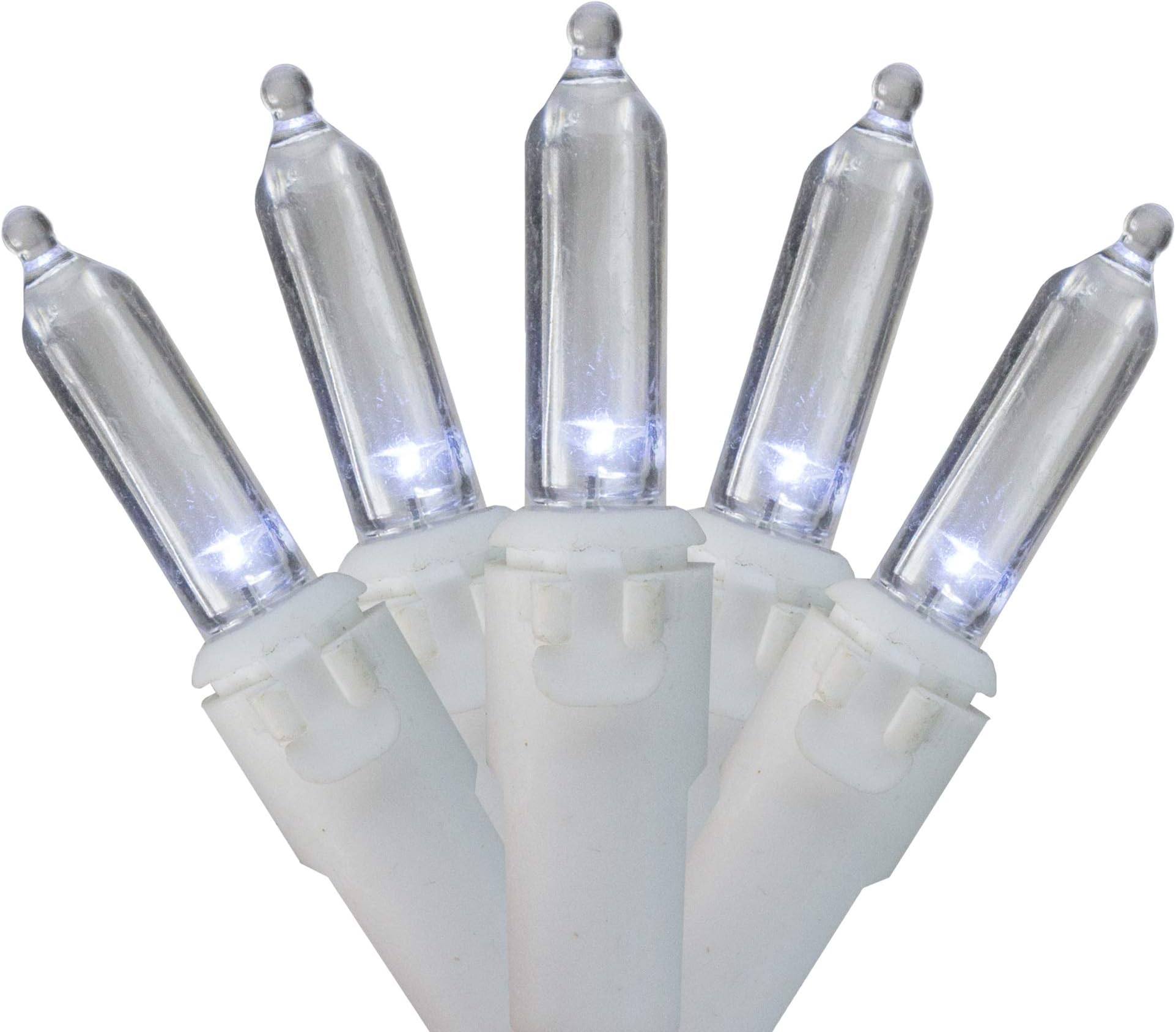 Amazon.com: Holiday Time LED Cool White Mini Lights with White Wire ...