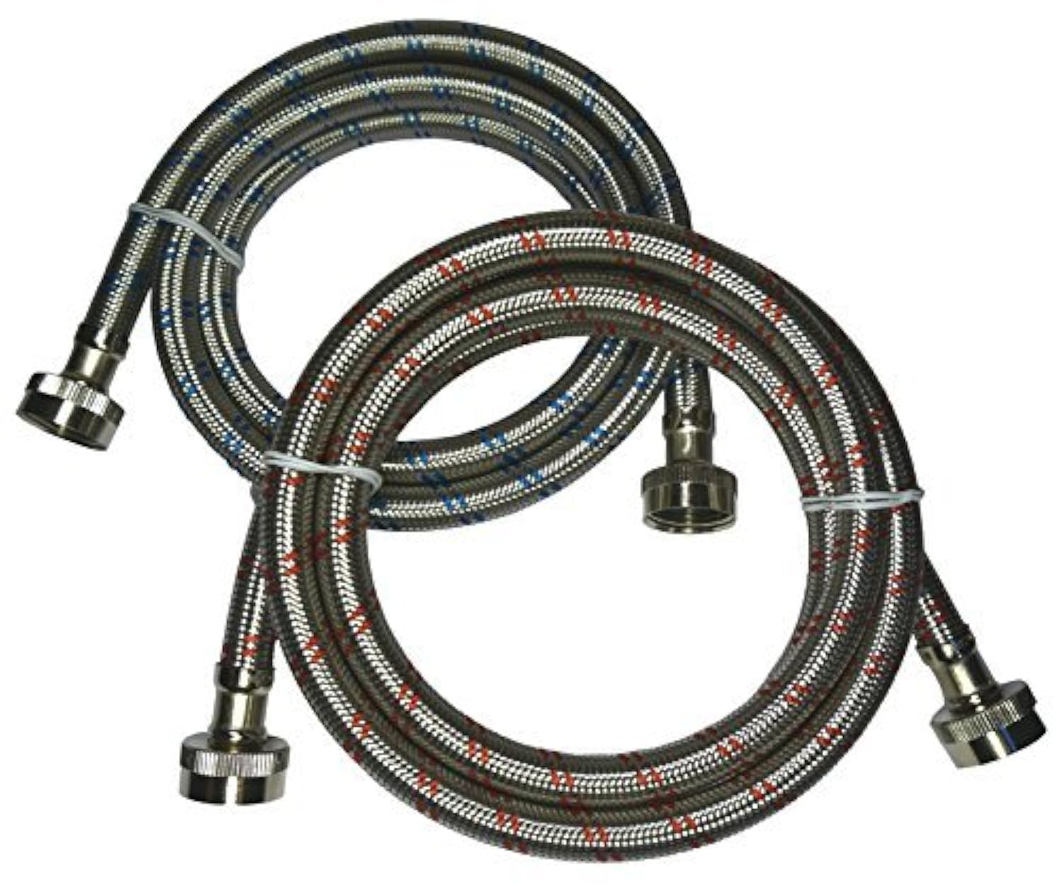 Snapklik.com : Premium Stainless Steel Washing Machine Hoses, Color Coded