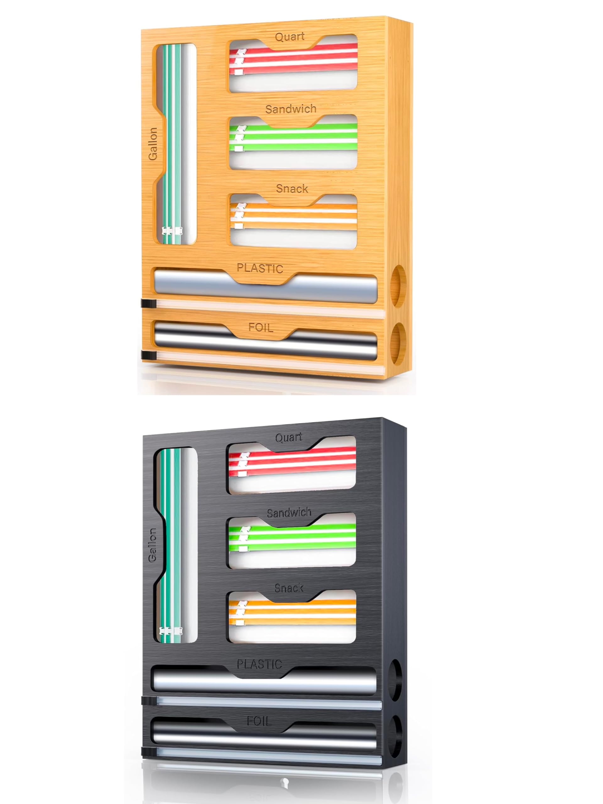 Amazon.com: KOCWELL Bag Organizer and Plastic Wrap Dispenser with ...