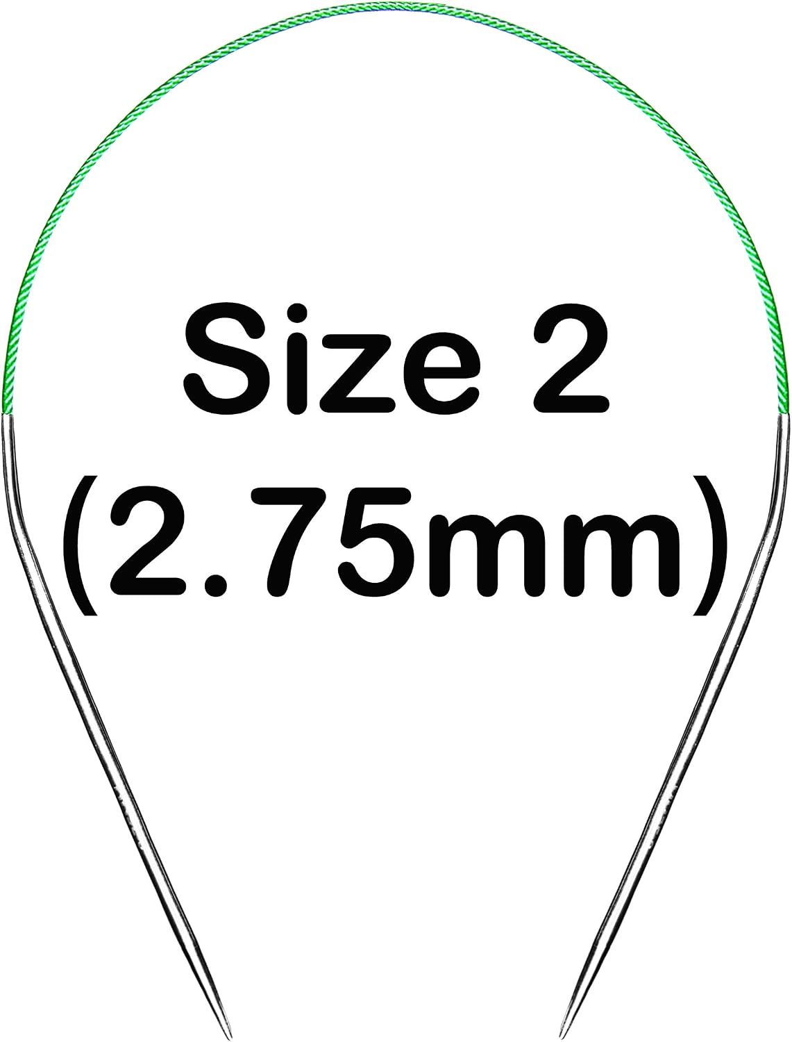 Amazon.com: Size 2 Circular Knitting Needles 16 Inch Set Round Metal Kit