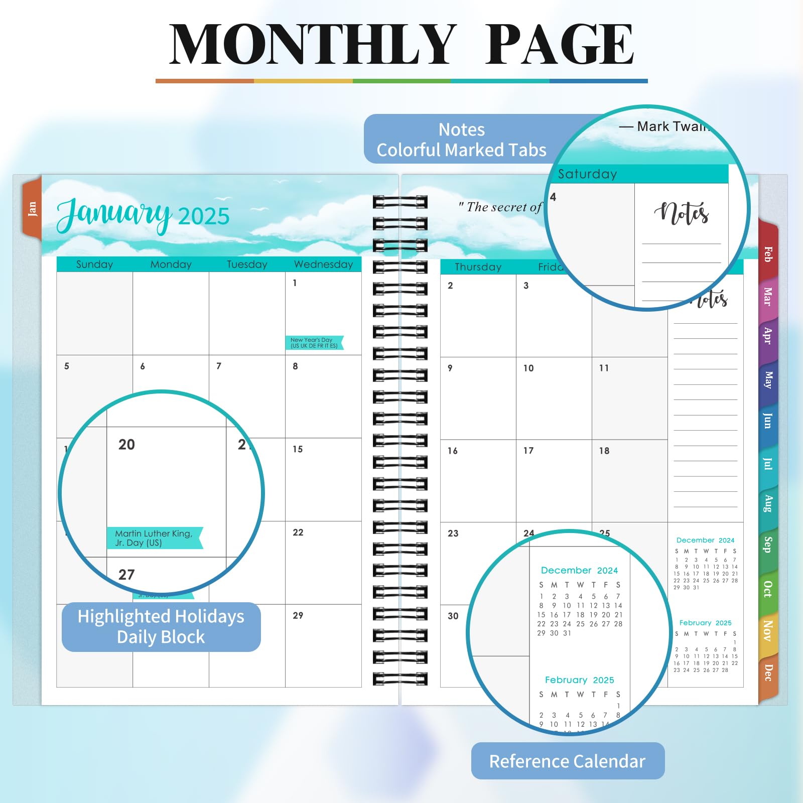 Snapklik.com : 2025 Planner - Planner 2025, Jan 2025 - Dec 2025, 6.4" X ...