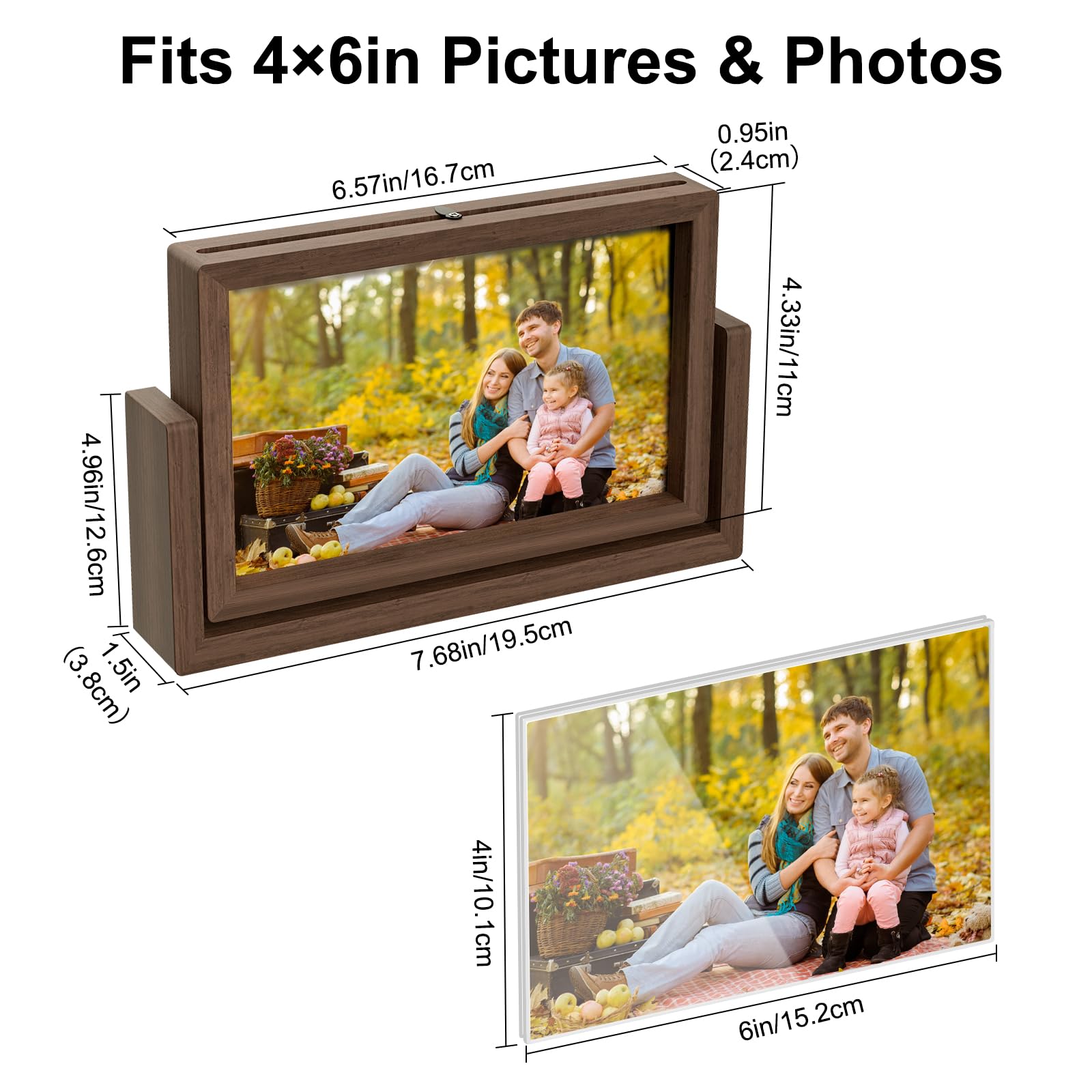 Snapklik.com : 4x6 Picture Frame Rotating Photo Frame, Wooden Picture ...