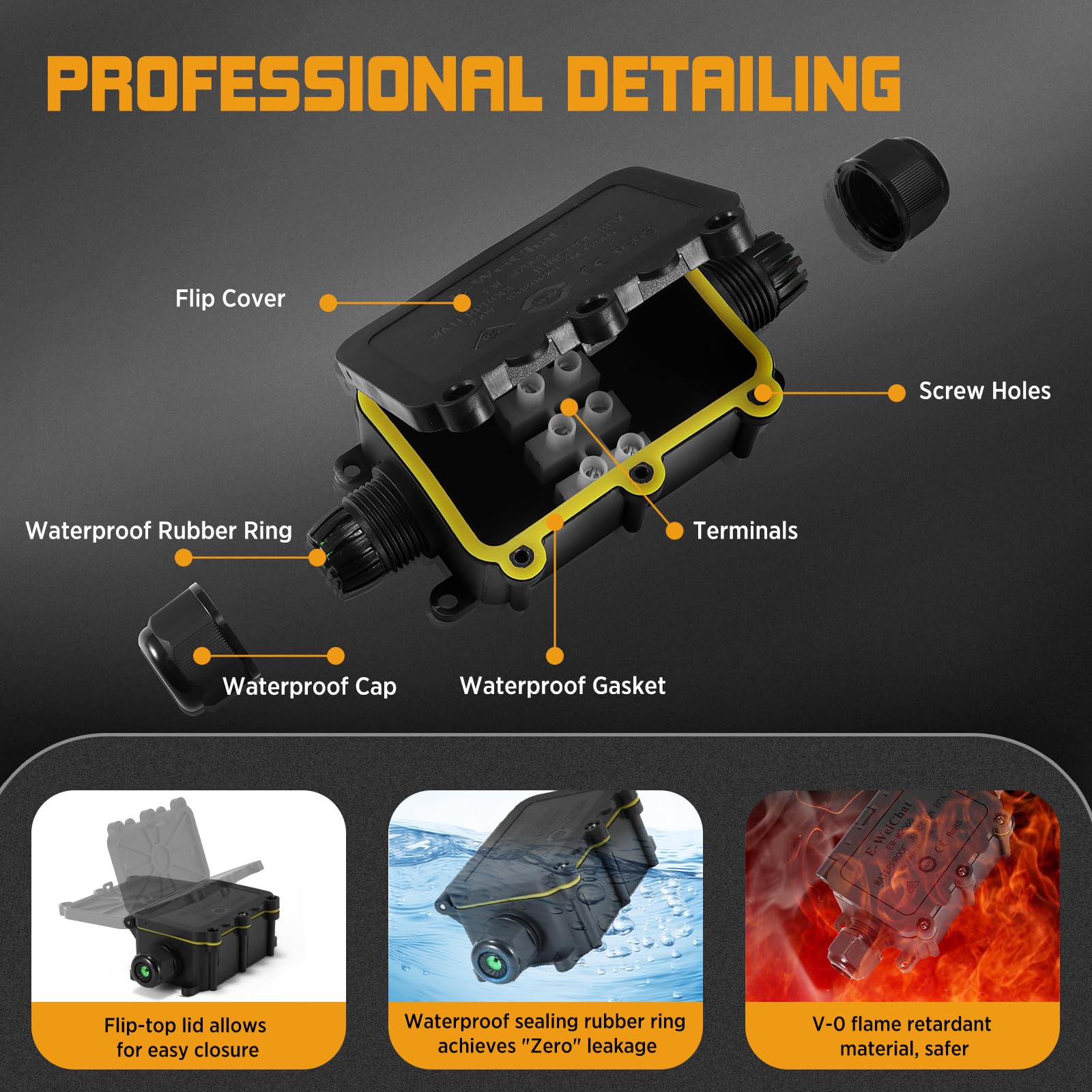 Snapklik.com : Junction Box - 2 Way Flip-Top M20 IP68 Outdoor ...
