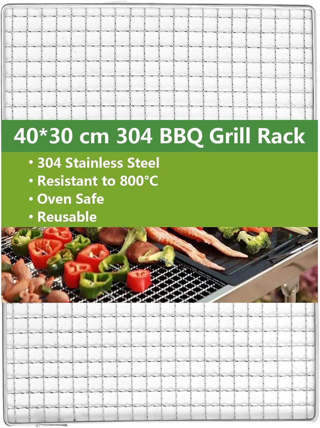 The Fellie BBQ Grill Grate, 304 Stainless Steel Outdoor Barbecue ...