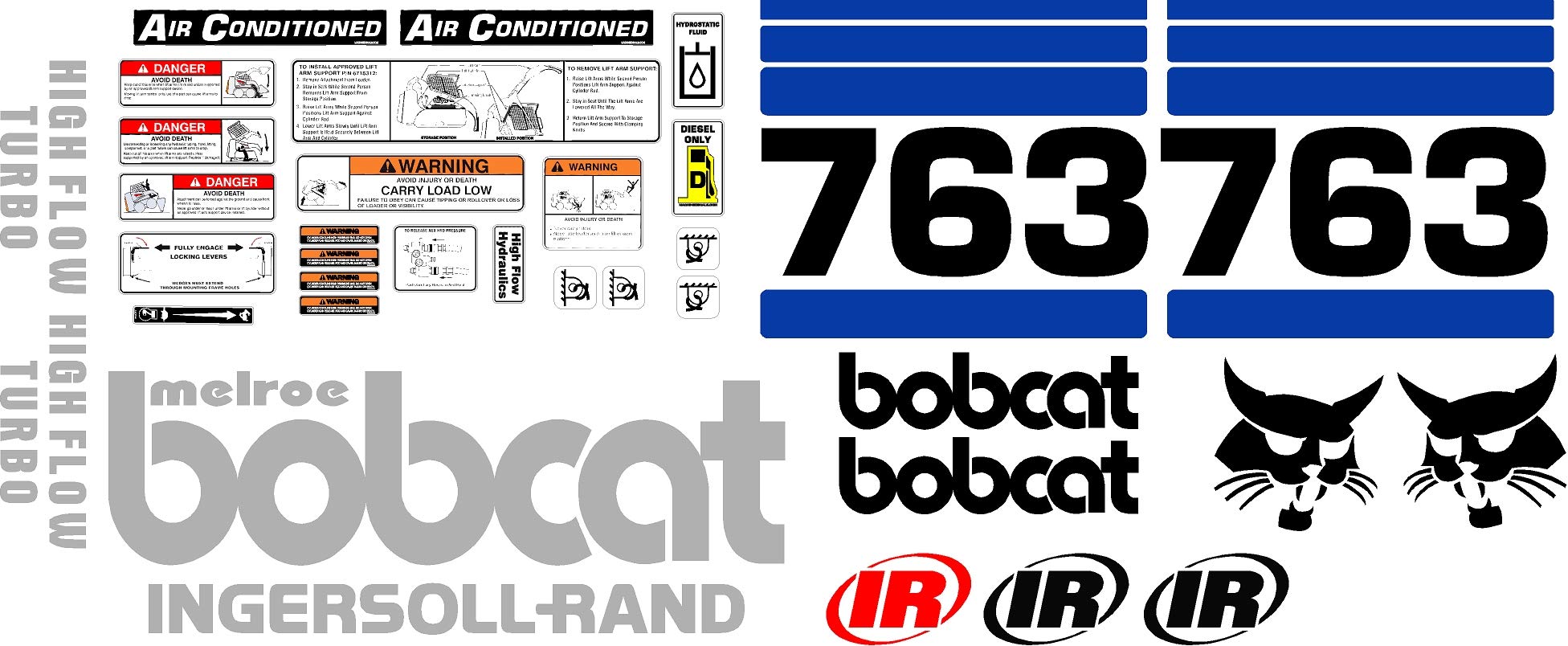 Amazon.com: Aftermarket 763 Style A Complete kit Decal Sticker kit fits ...