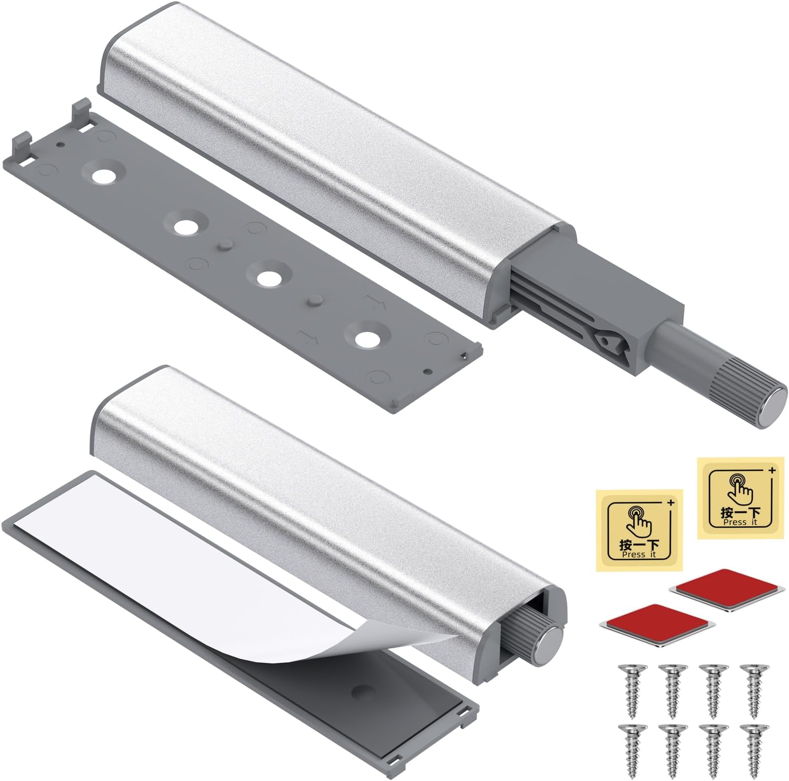 2pcs Push to Open Door Latch, Magnetic Push Latch Heavy Duty Push Latch ...