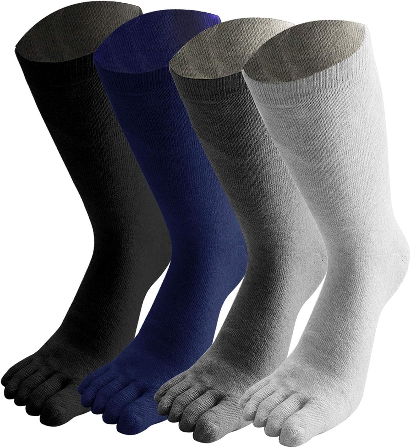 Amazon.co.jp: [Dreecy] 五本指ソックスメンズ ロング丈30cm 厚手 5本指ソックス ビジネス スポーツ 登山 作業用 丈夫な5本指靴下 防臭 暖かい 蒸れない 4足 ...
