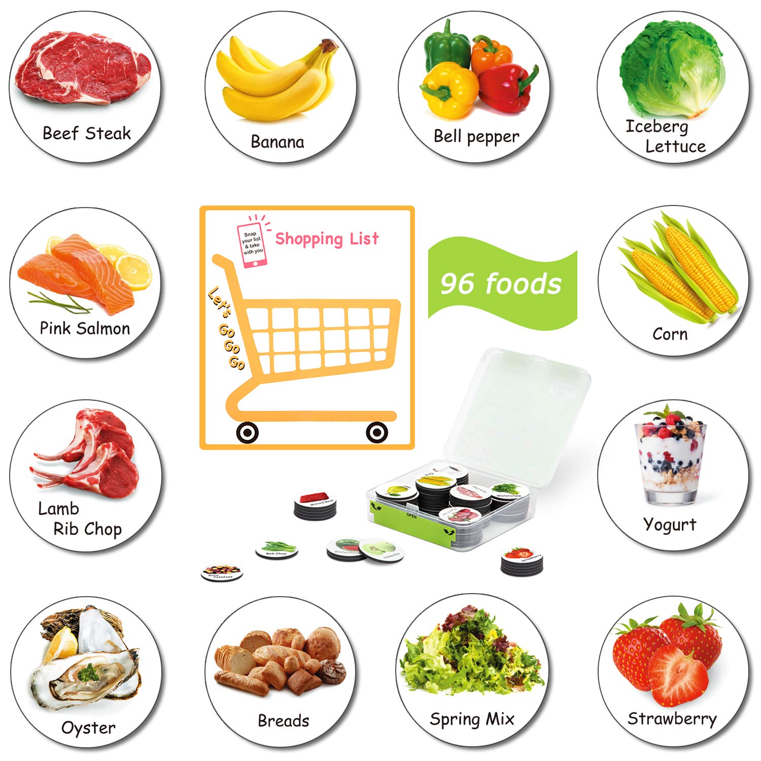 Snapklik.com : MORCART Grocery List Magnets - 96 PCS Shopping List ...