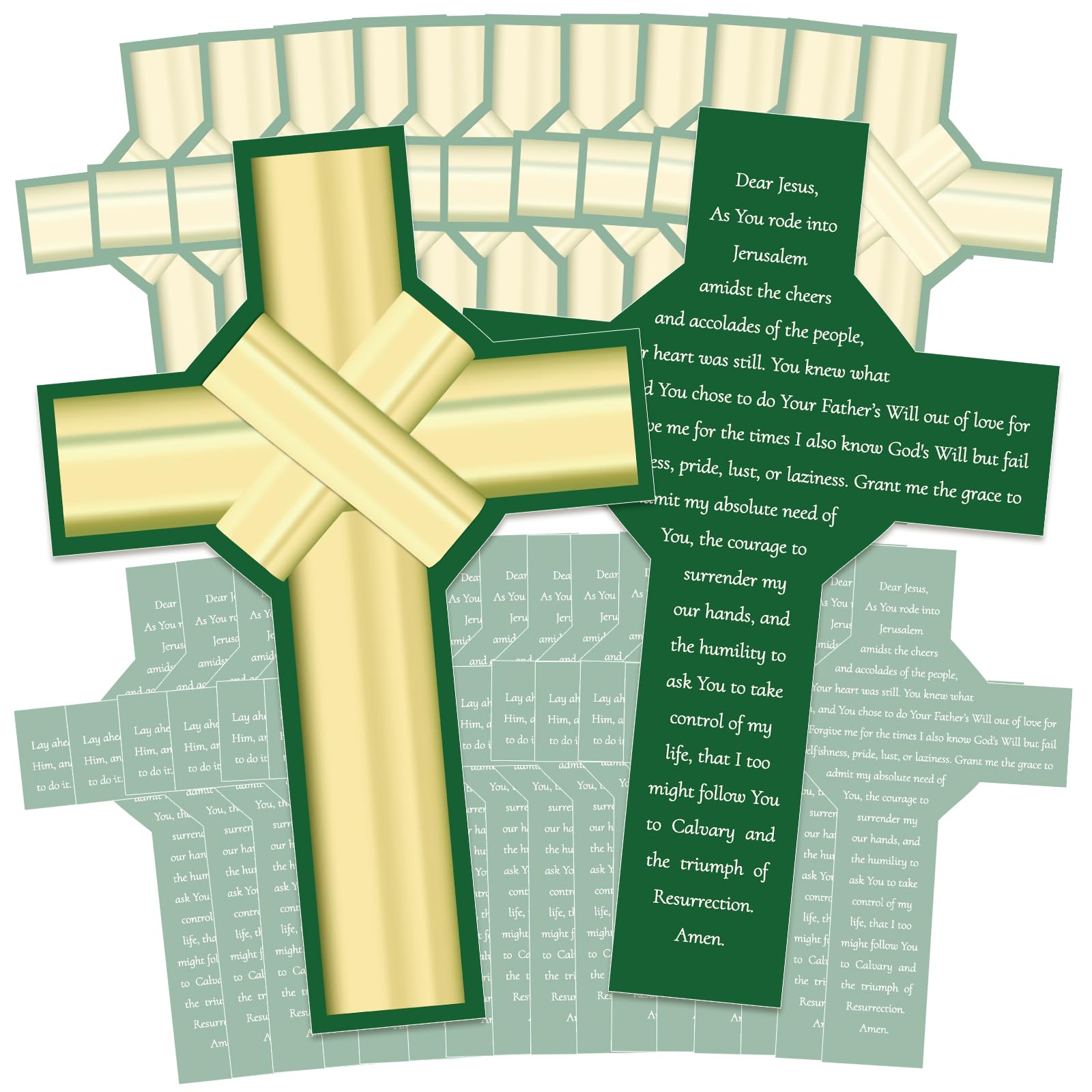 Amazon.com: Sinload 100 Pcs Easter Religious Palm Leaf Prayer Bookmark ...