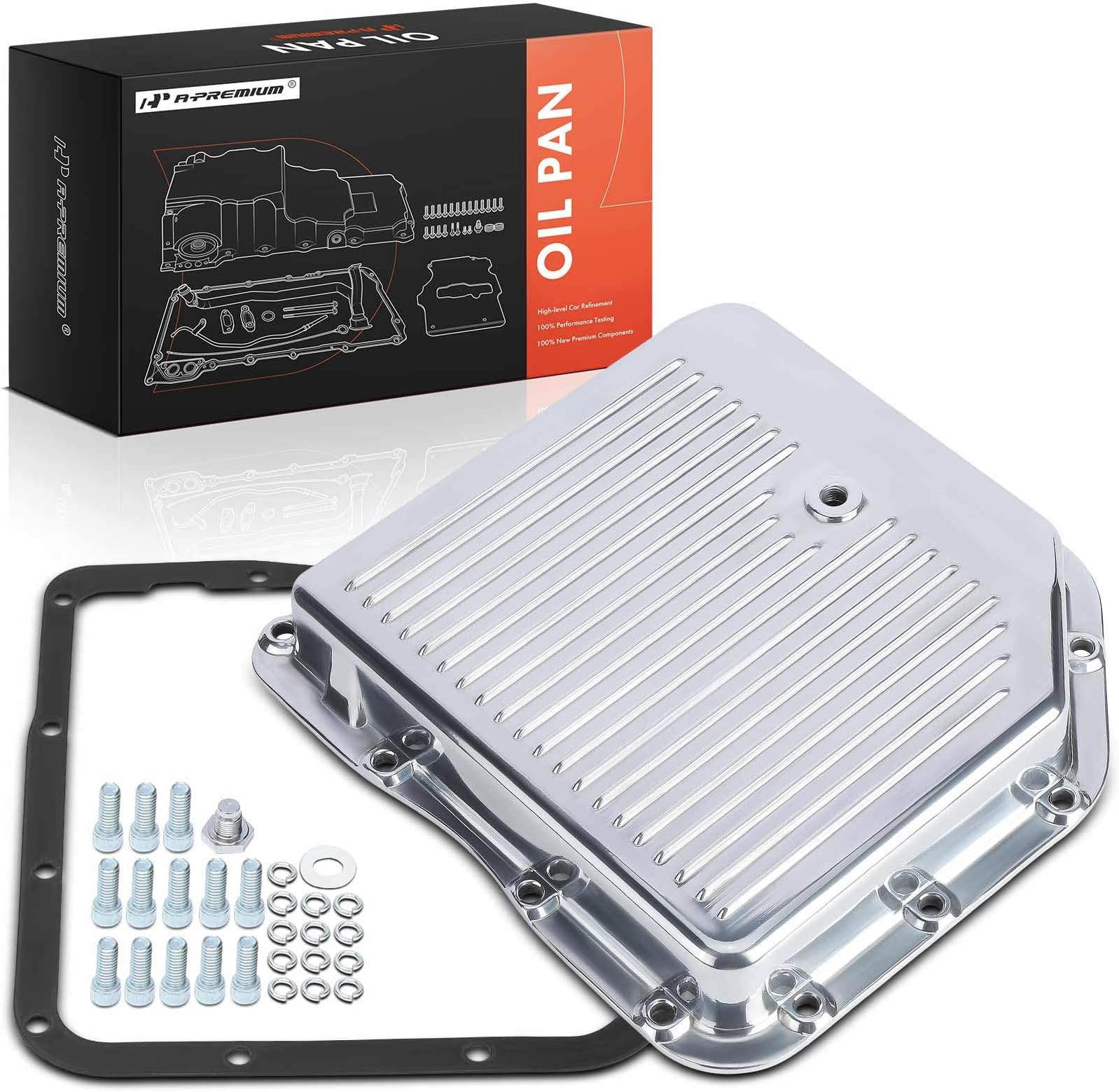 Amazon.com: A-Premium Polished Finned Aluminum Transmission Oil Pan Kit ...