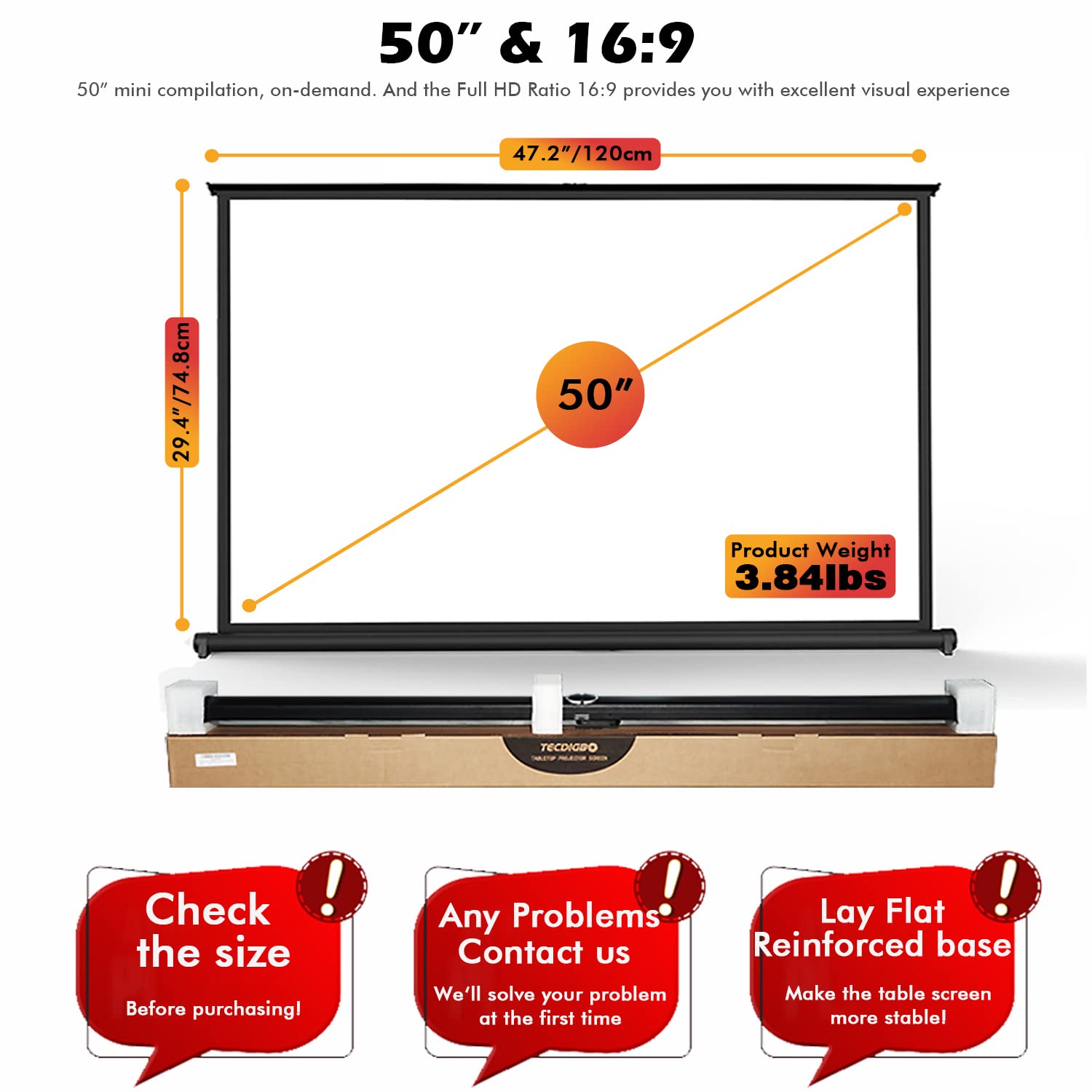 Lcd Projector Screen Size