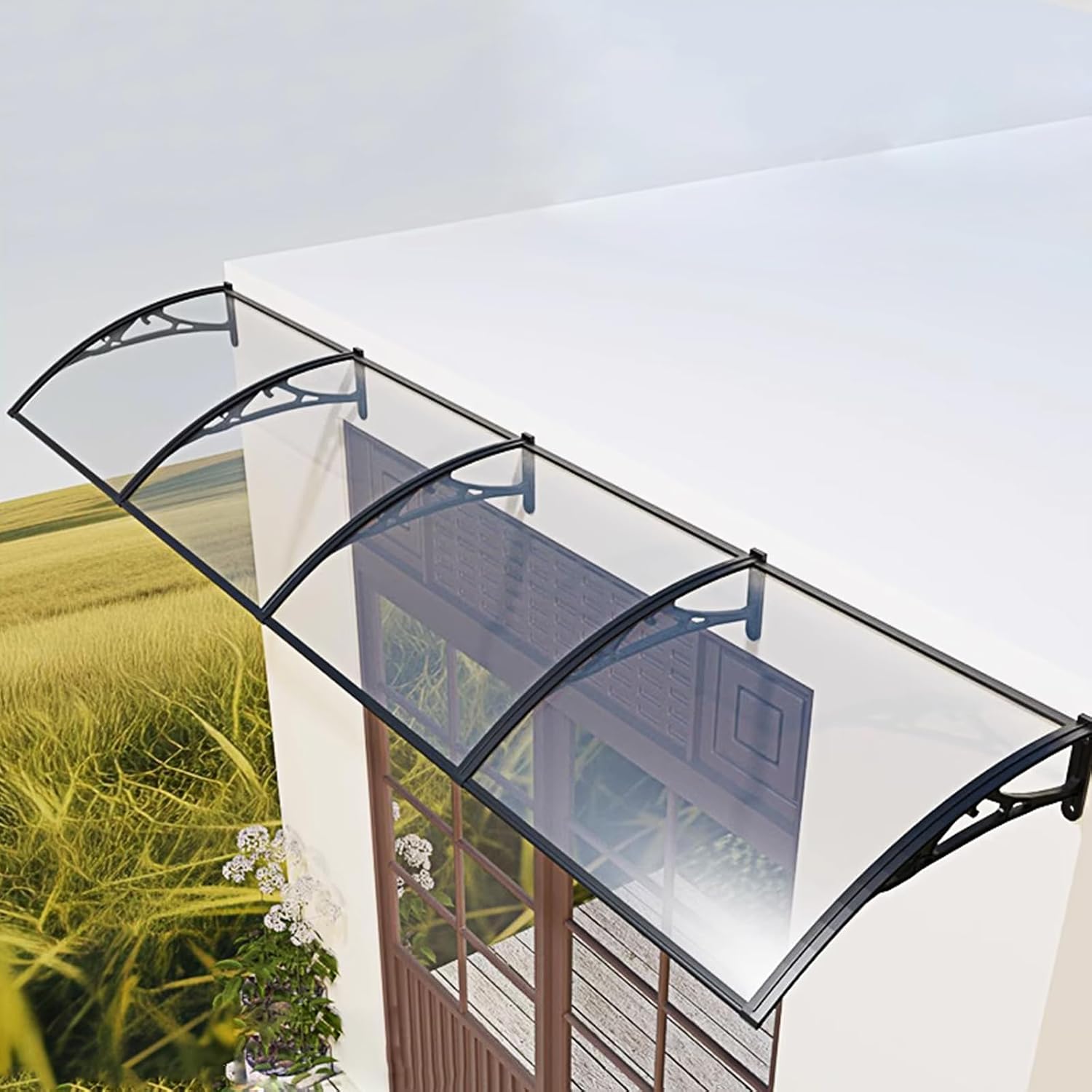 Outdoor Window Canopy, Polycarbonate Porch Shelter, Modern Sun & Rain ...