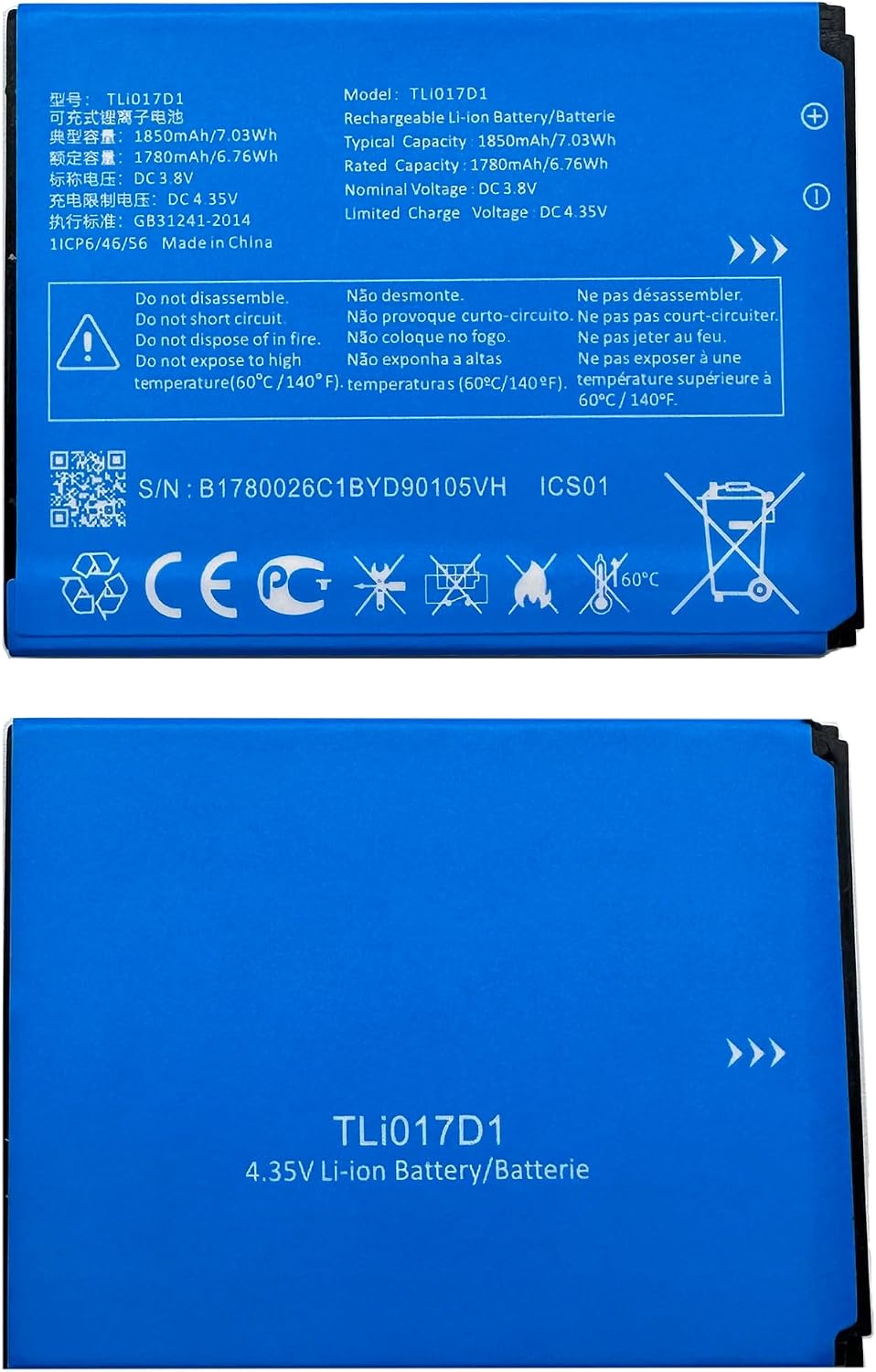 Amazon.com: Vvuilsty TLi017D1 Replacement Battery for TCL Flip Pro VZW ...