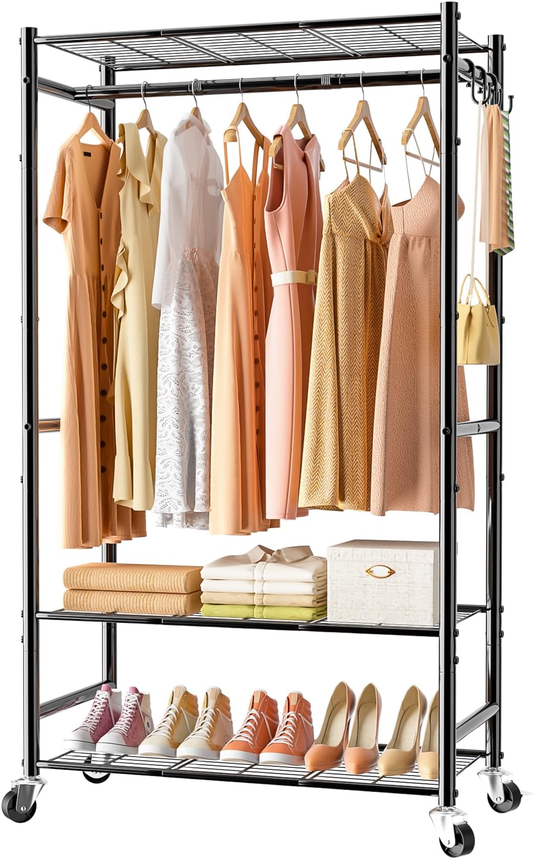 Amazon.com: Neatrays Rolling Clothes Rack for Hanging Clothes,Heavy ...