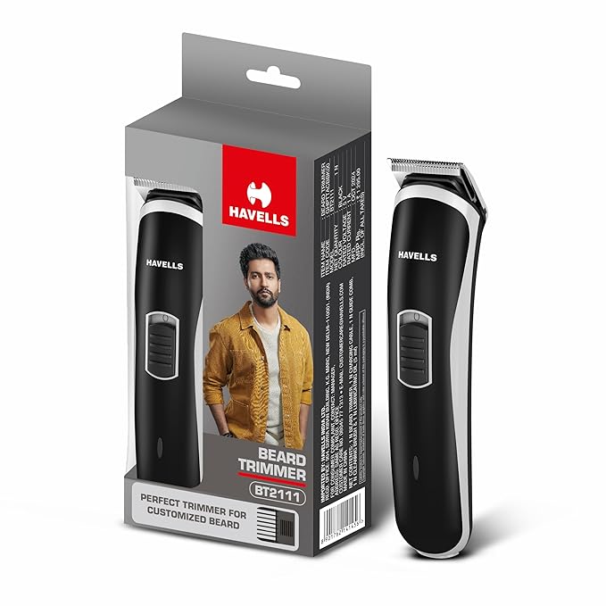 Havells BT2111 Rechargeable Beard Trimmer with SS Blades | Zero Trim ...