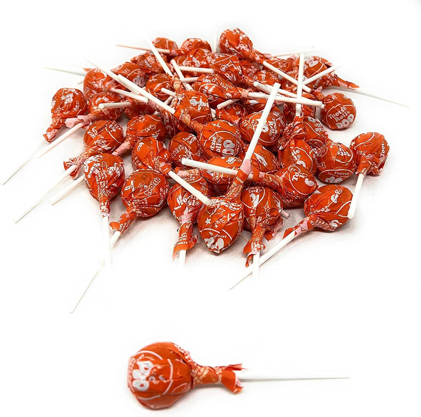 Amazon.com : Tootsie Pops Single Flavor Bag - Orange Flavored Lollipops ...