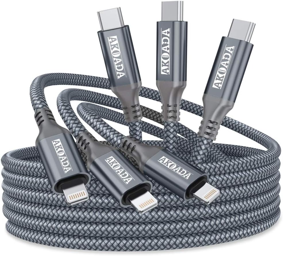 Amazon.co.jp: AkoaDa USB C - ライトニングケーブル 10フィート ナイロン編組 Type C iPhone 高速 ...