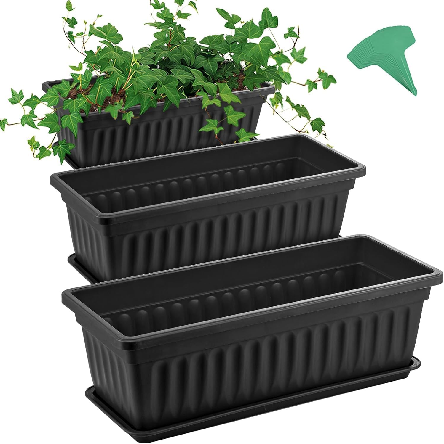 Amazon.com : Yardwe Rectangular Planting Trough Planter Self Watering ...