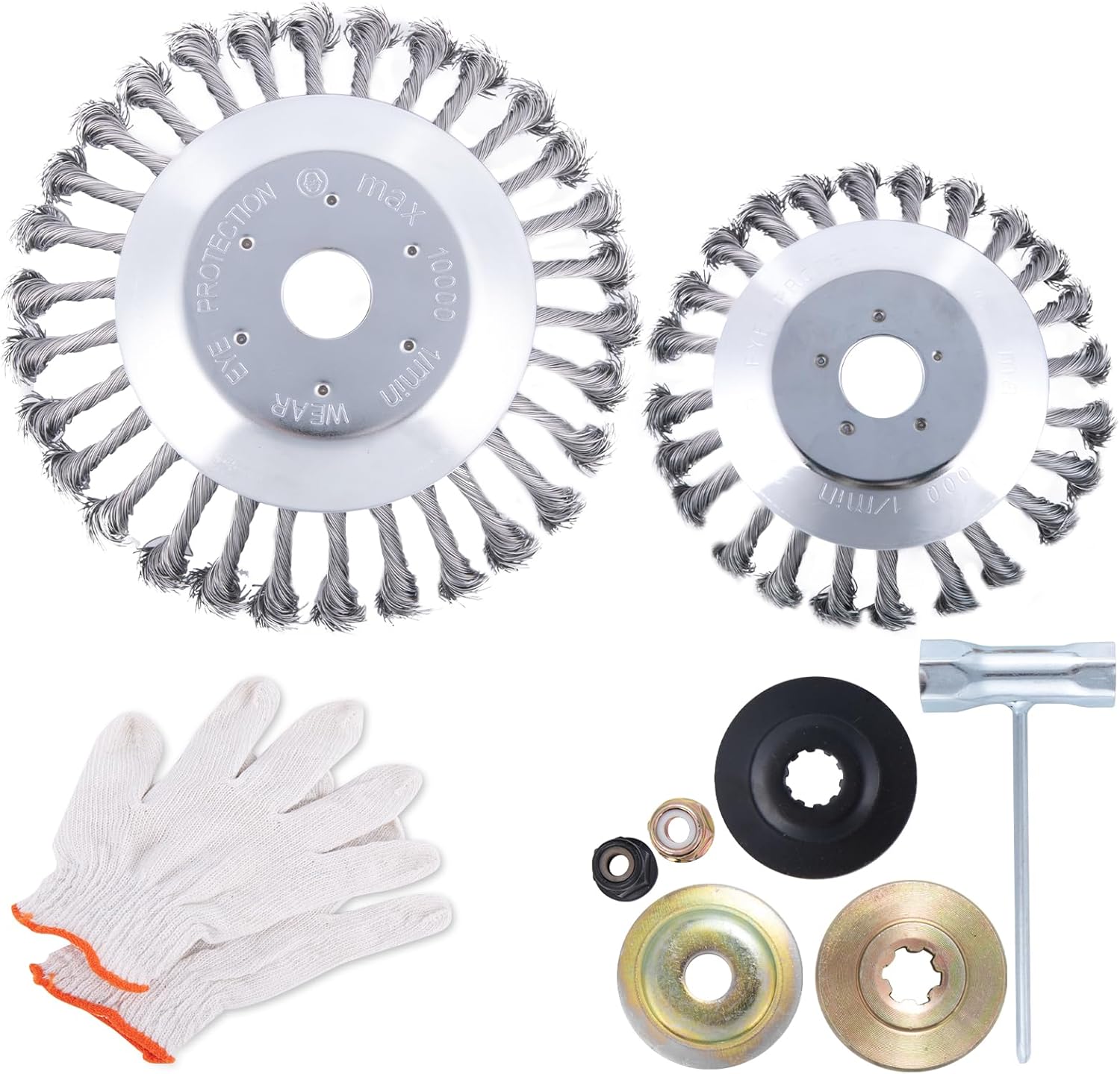 Amazon.com : CHANGE MOORE 6+8 Inch Steel Wire Rotary Weed Brush Cutter ...