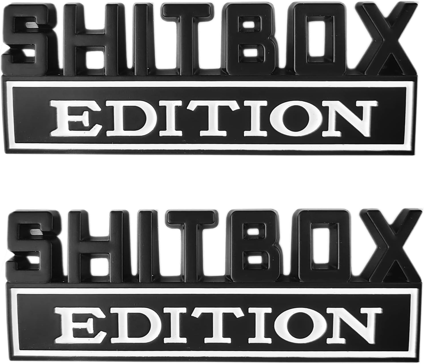 Amazon.com: 1PC Chrome Blue Word SHITBOX Edition 3D Letter Emblem Badge ...