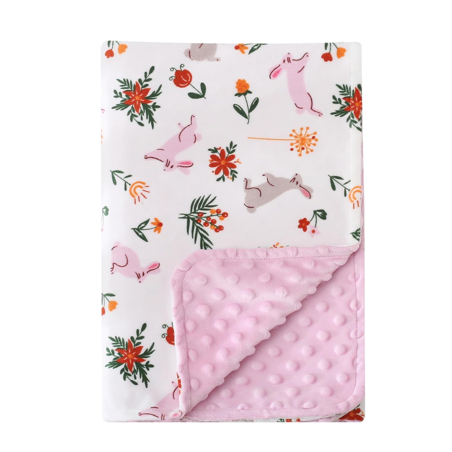 Amazon.com: DaysU Silky Micro Soft Plush Baby Blankets for Girls with ...
