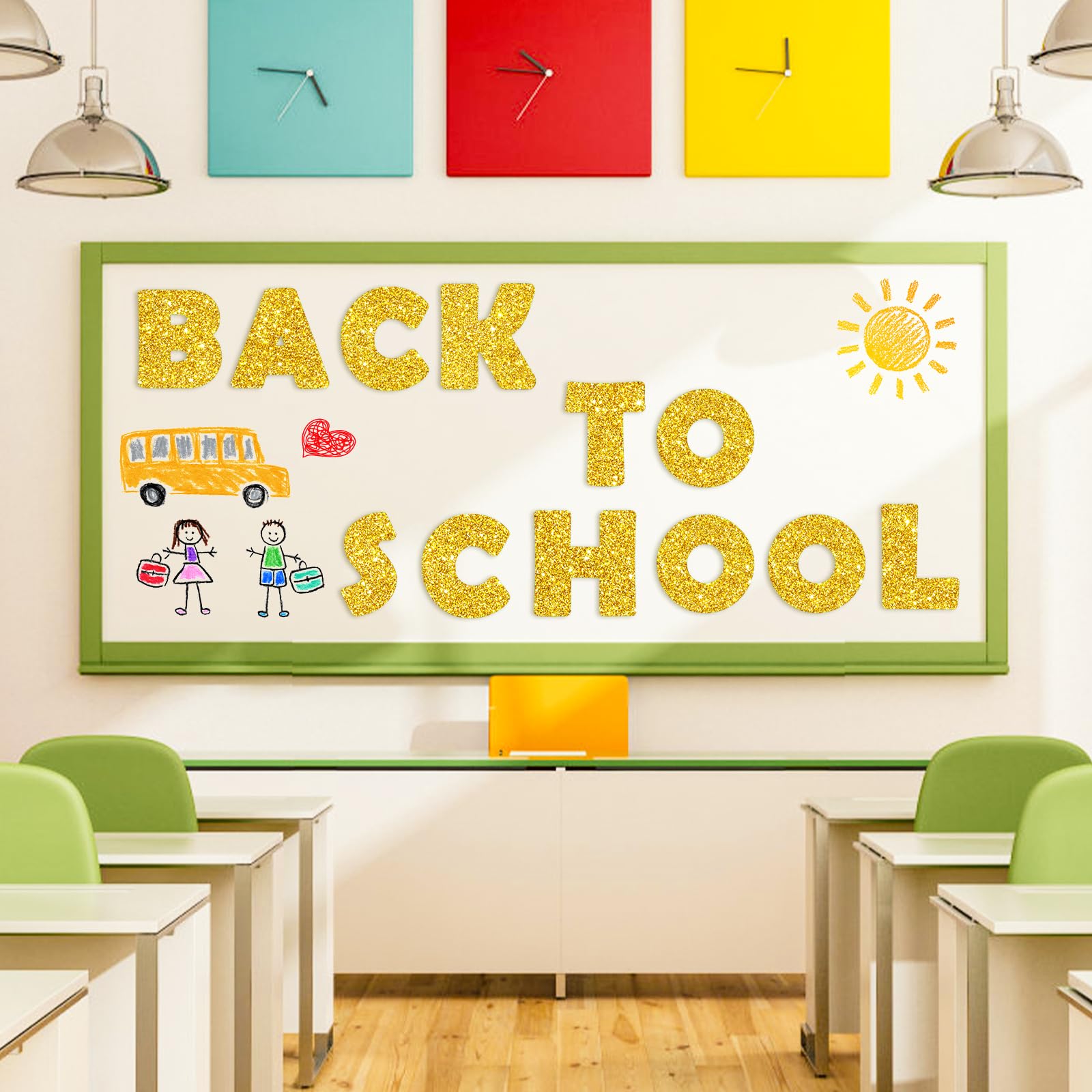 Snapklik.com : Meetory 154Pcs Glitter Gold Bulletin Board Letters For ...