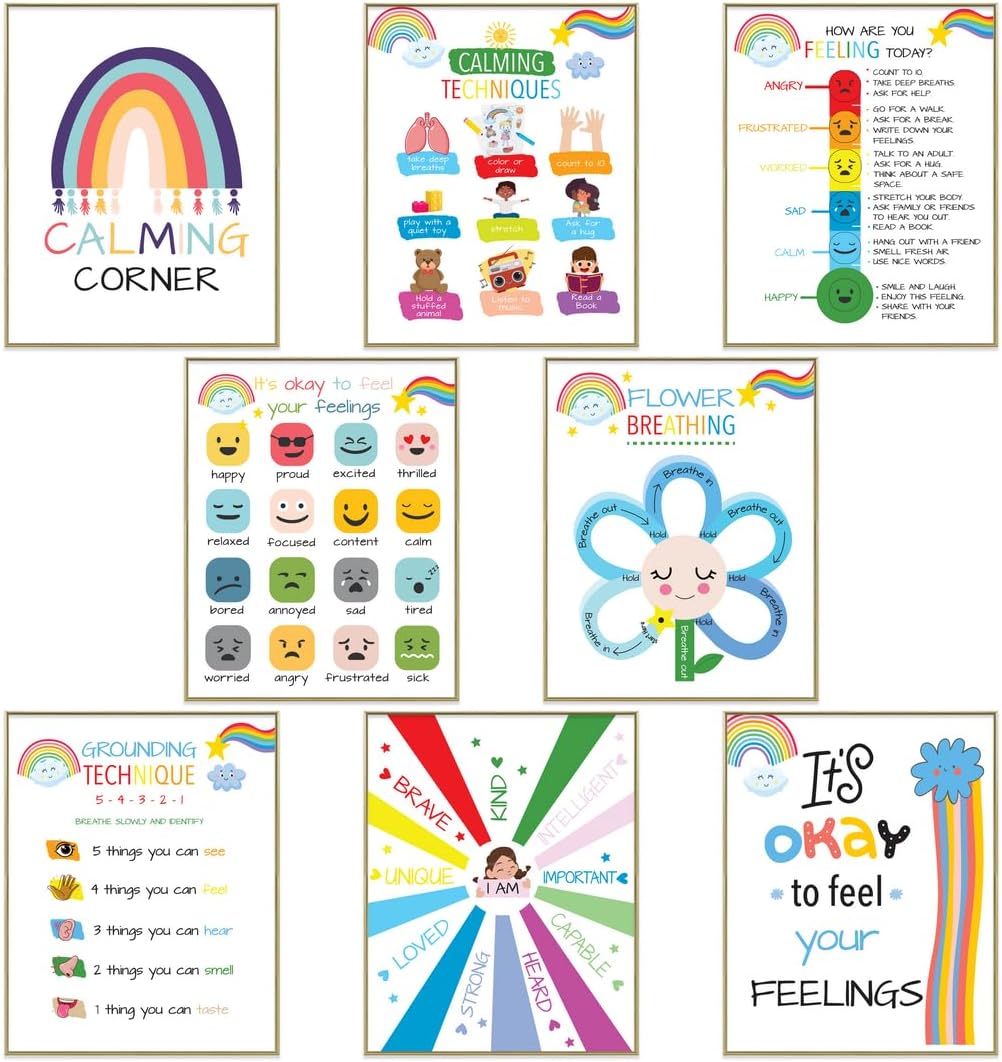 Amazon.com: Calming Corner Classroom Wall Art Set of 8 Educational ...