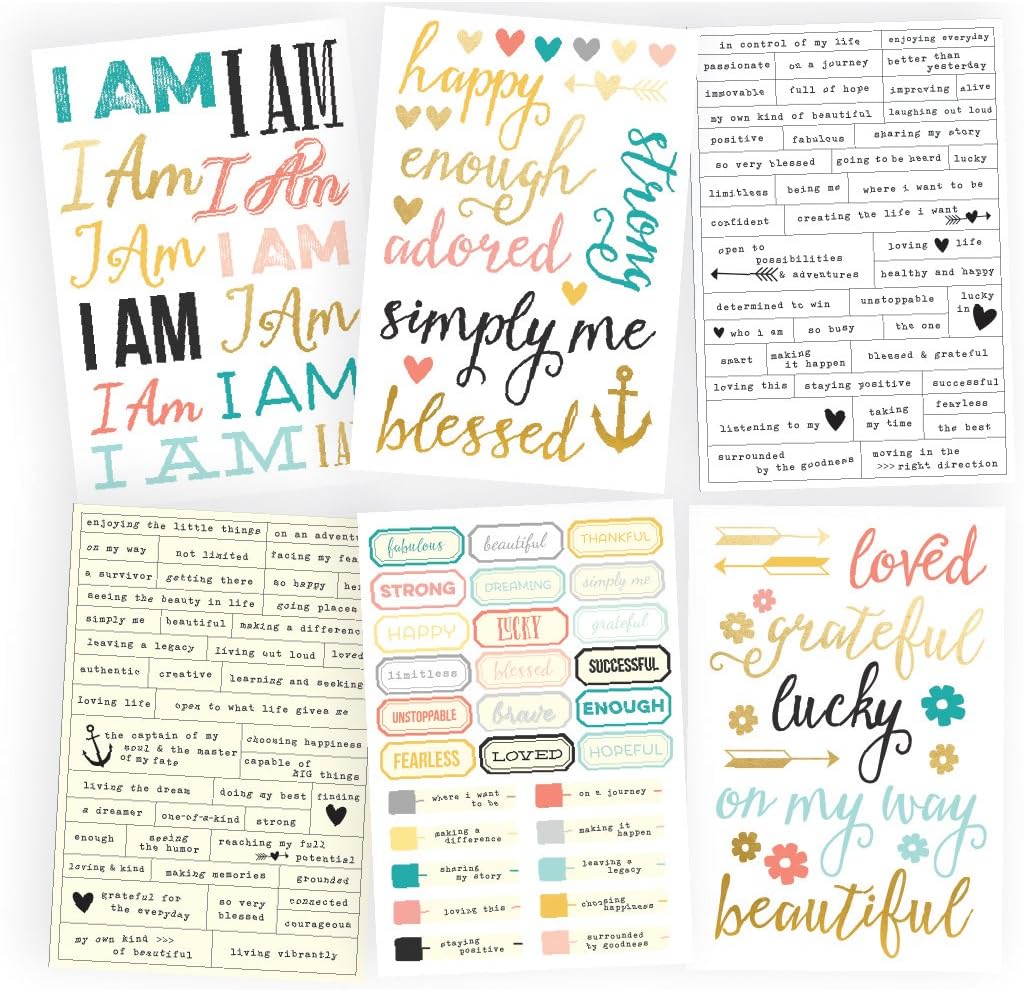 Amazon.com: Simple Stories I Am Stickers Sheets (6 Pack), Gold : Arts ...