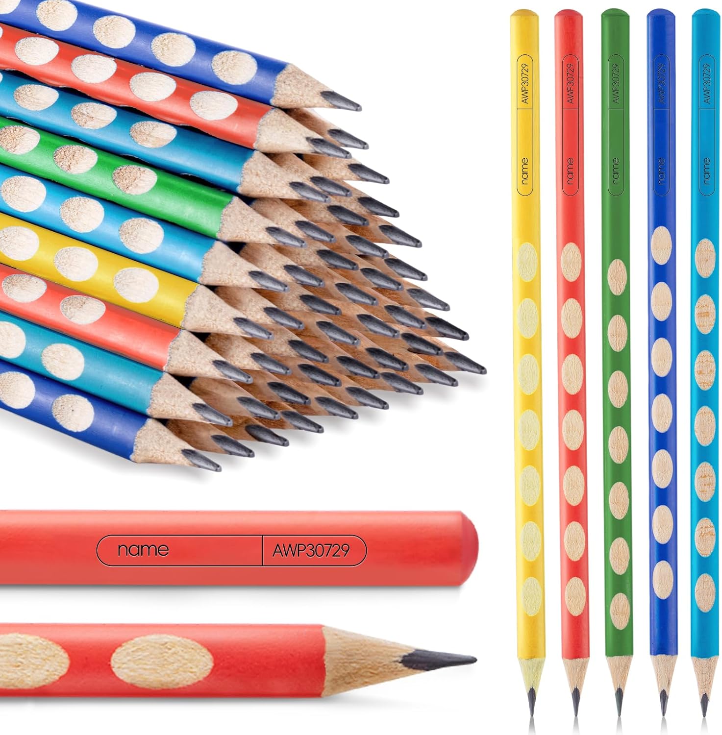 Amazon.com : M&G 30pcs Triangular Pencils, 2B Pencils with Grip ...