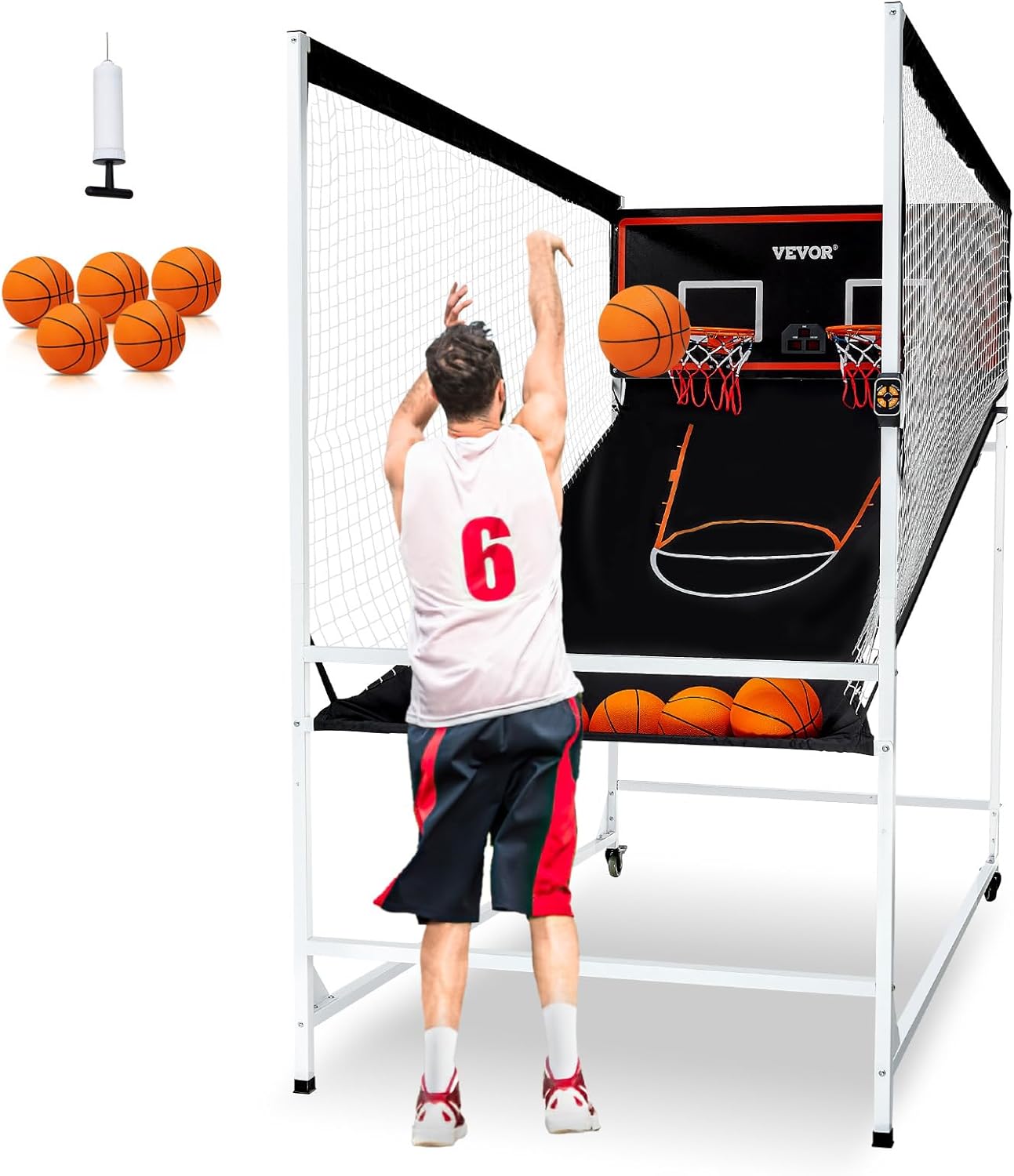 Amazon.com: VEVOR Arcade Cage Basketball Game, 2 Player Indoor ...