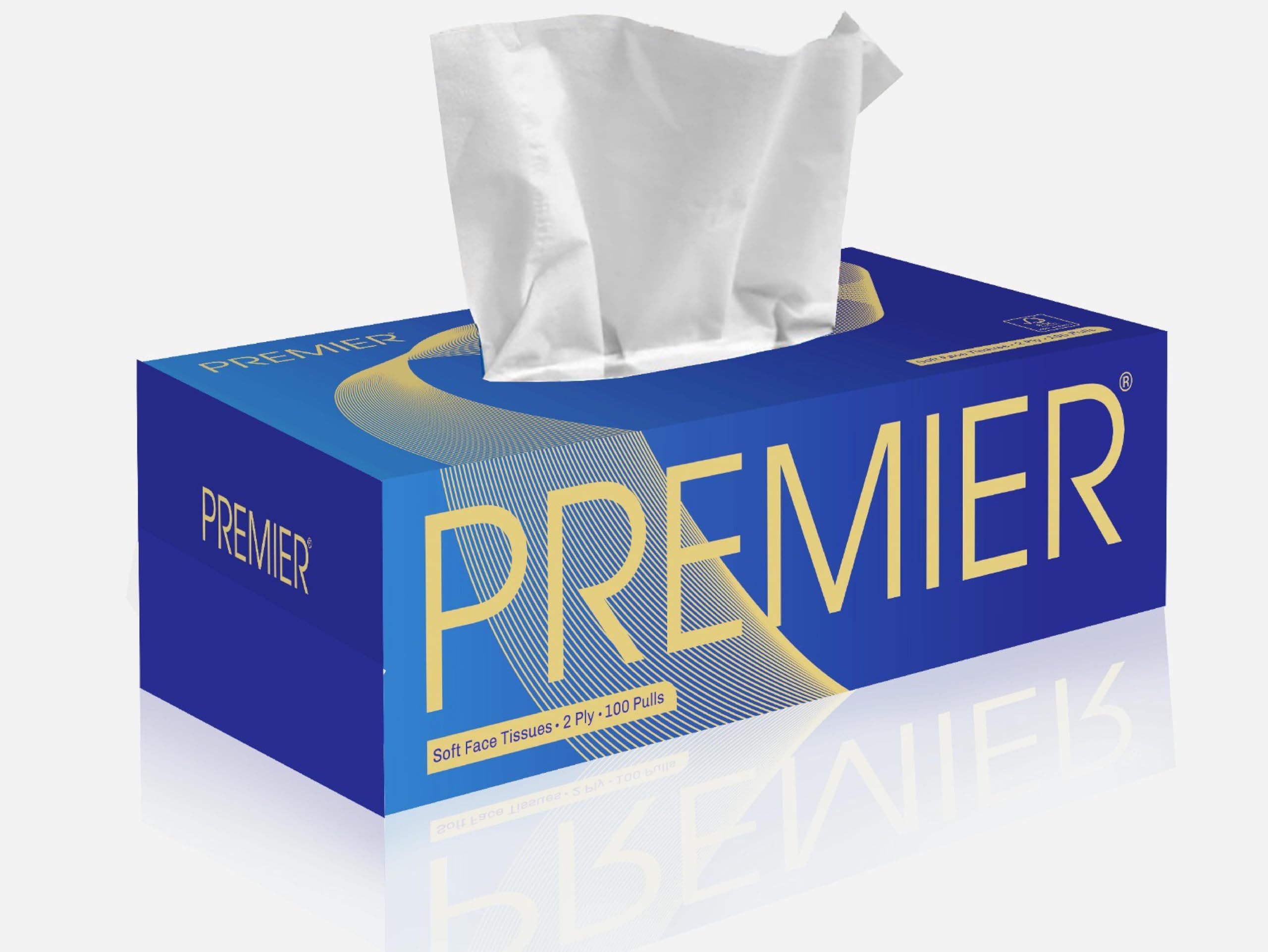 Premier Box Face Tissue Papers 100 Pulls 2Ply (Pack of 4-400 Pulls, 800 ...