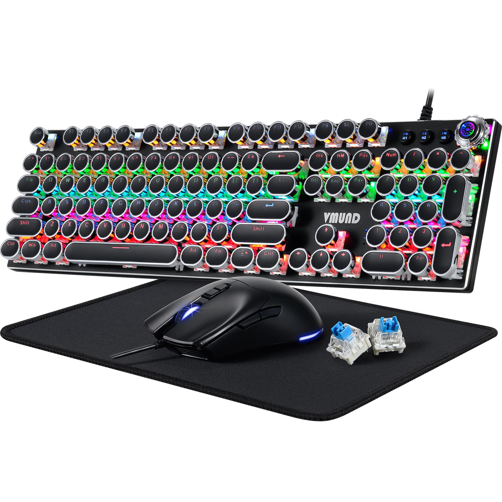 Amazon.com: Typewriter Mechanical Gaming Keyboard and Mouse Combo ...
