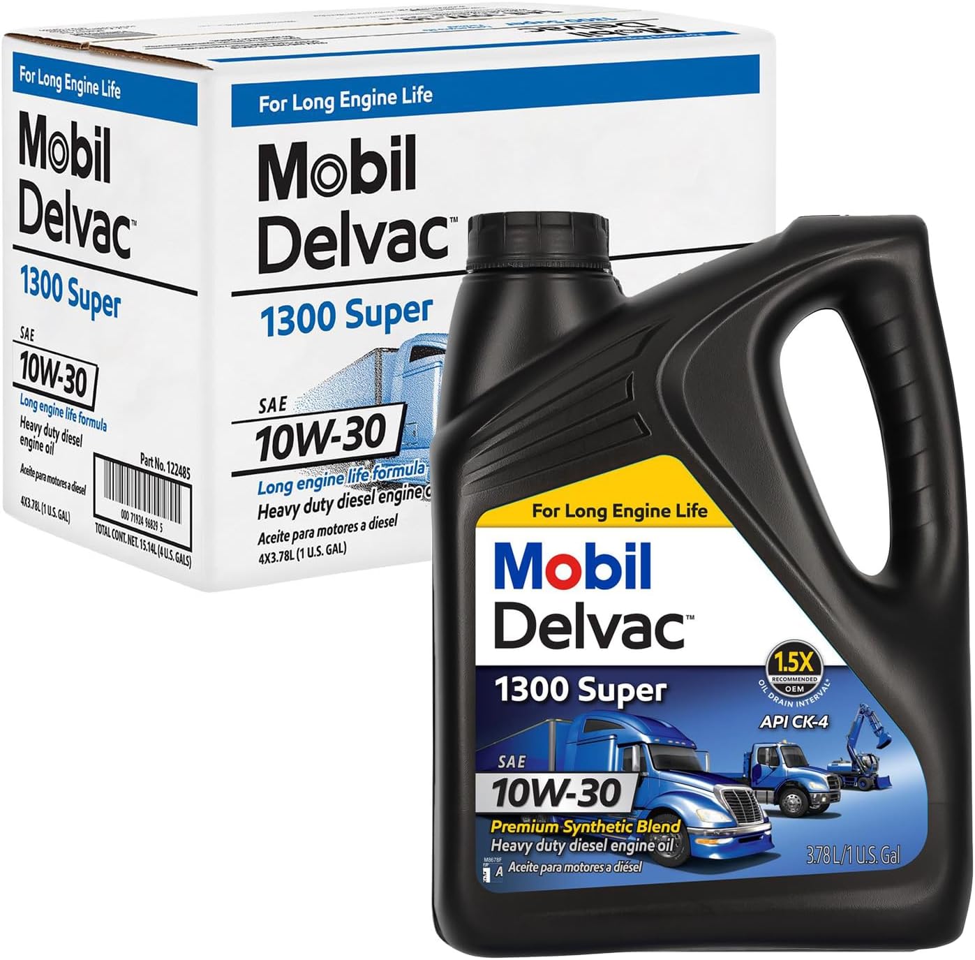 Amazon.com: Mobil Delvac 122485 1300 Super HD Diesel Oil 10W-30 4 Gal ...