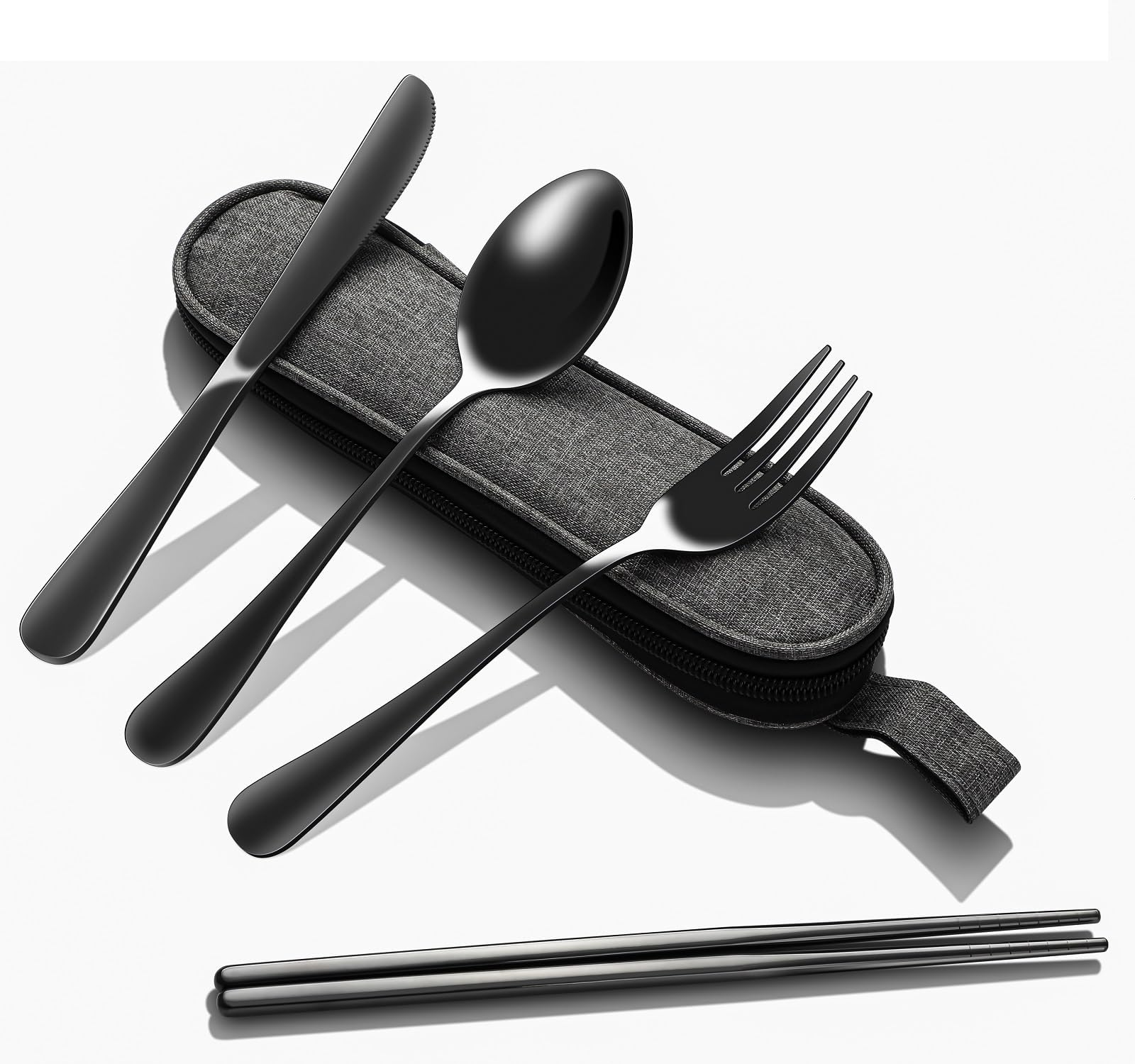 Amazon.com: Portable travel utensils set with case. stainless Steel ...