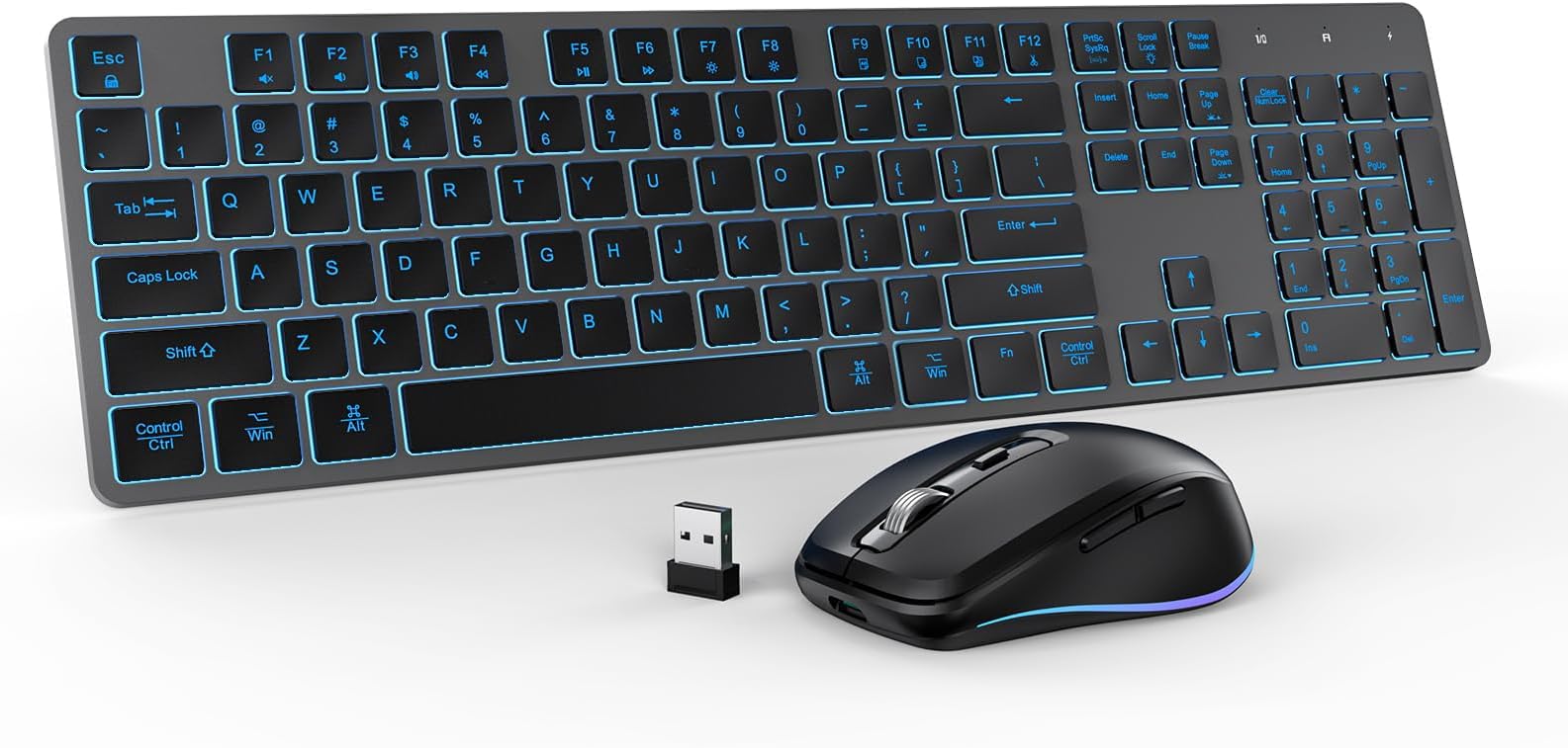 Amazon.com: Large Print Wireless Keyboard and Mouse - 7 Colors Backlit ...